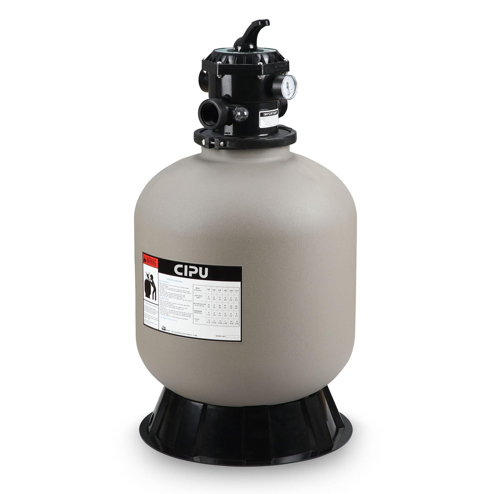 24-Inch Top Mount Swimming Pool Sand Filter with 6-Way Valve – Diikon