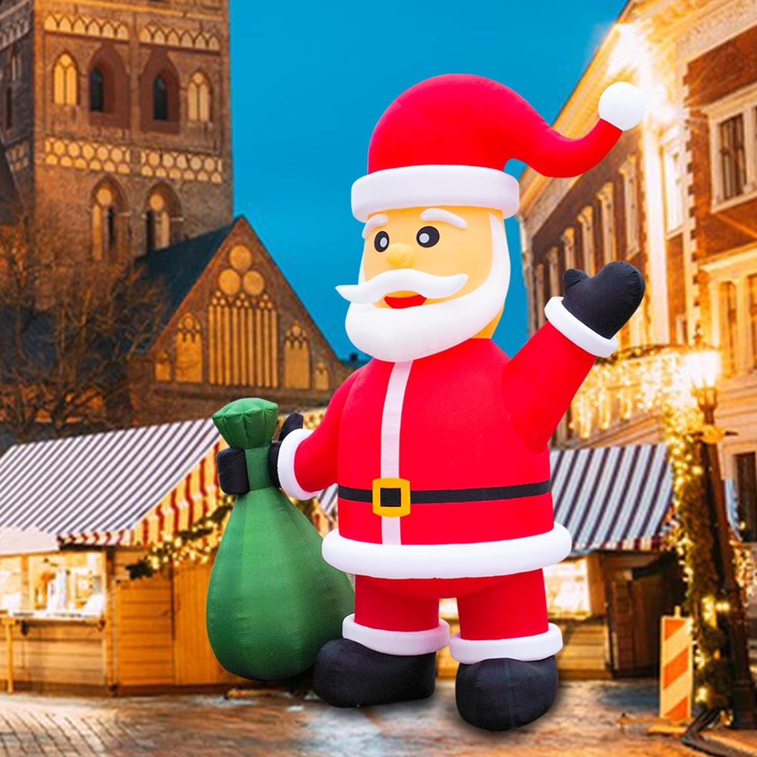 26FT Christmas Giant Inflatable Santa Claus Outdoor Xmas Blow Up ...