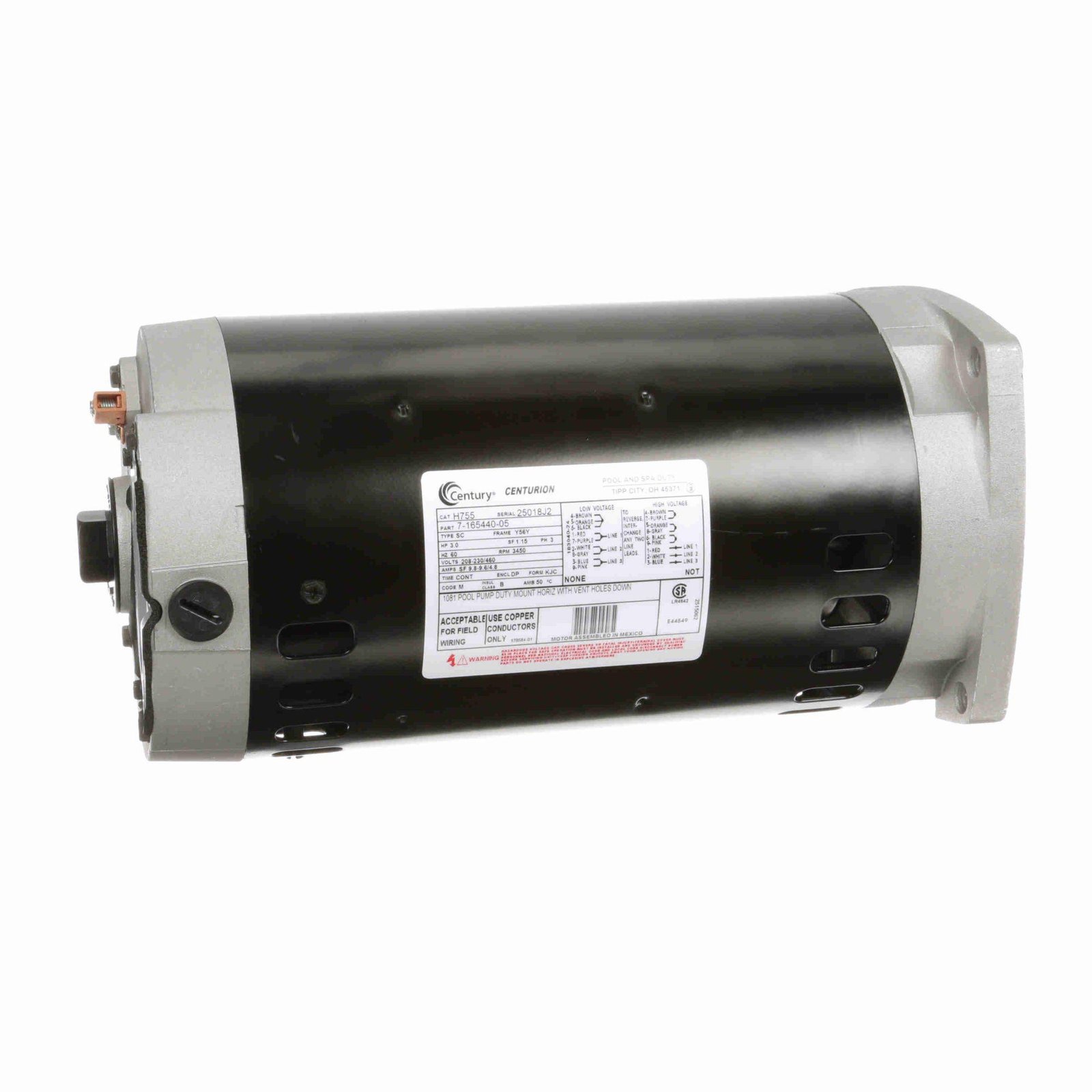 3 HP Square Flange 3-Phase Full-Rated Pool Pump Motor – Diikon