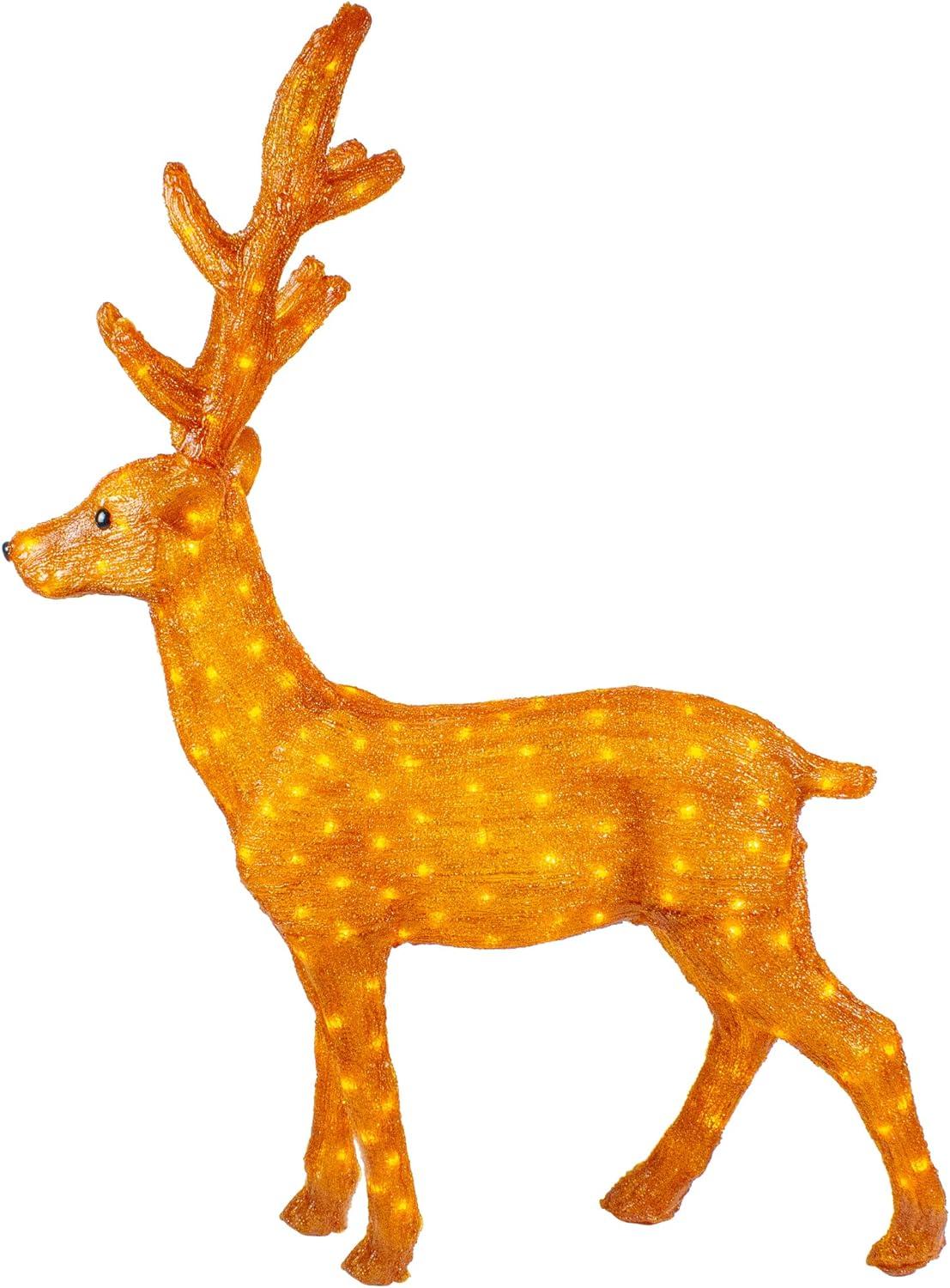 46 Lighted Commercial Grade Acrylic Standing Reindeer Christmas Display ...