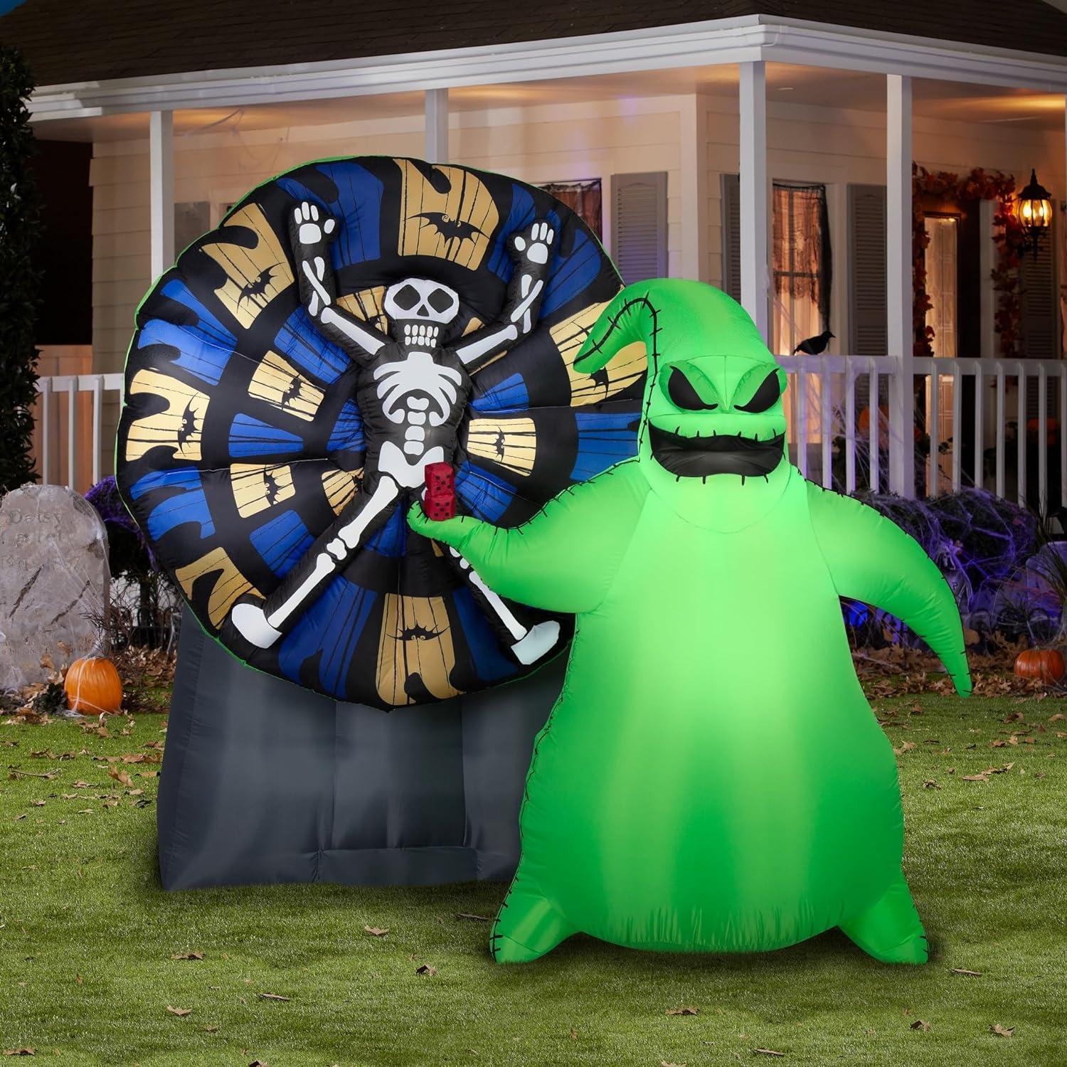 7 Ft Tall Oogie Boogie Wheel of Death Animated Halloween Inflatable ...
