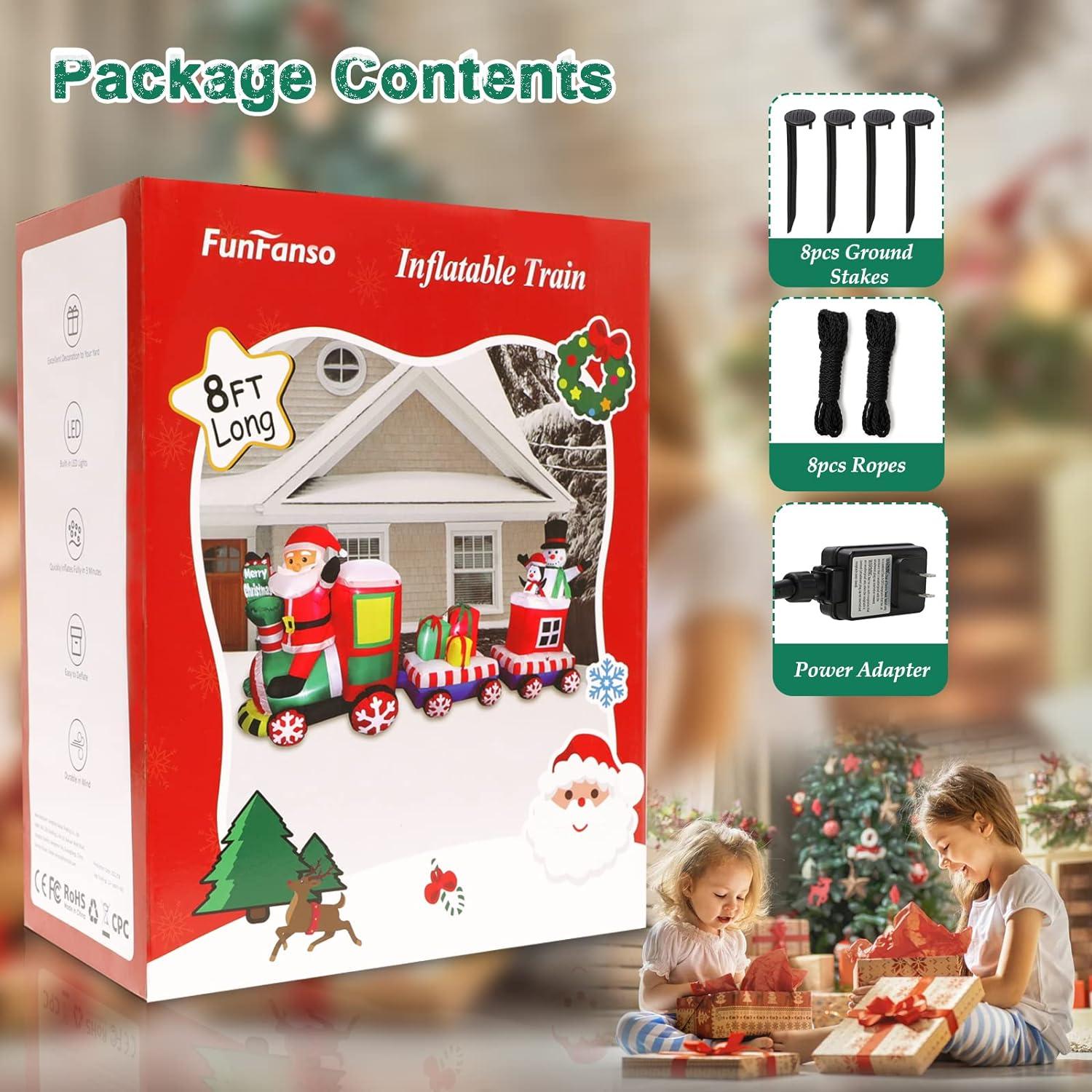 7FT Christmas Inflatables Tree Decorations with Star Colorful Candy ...