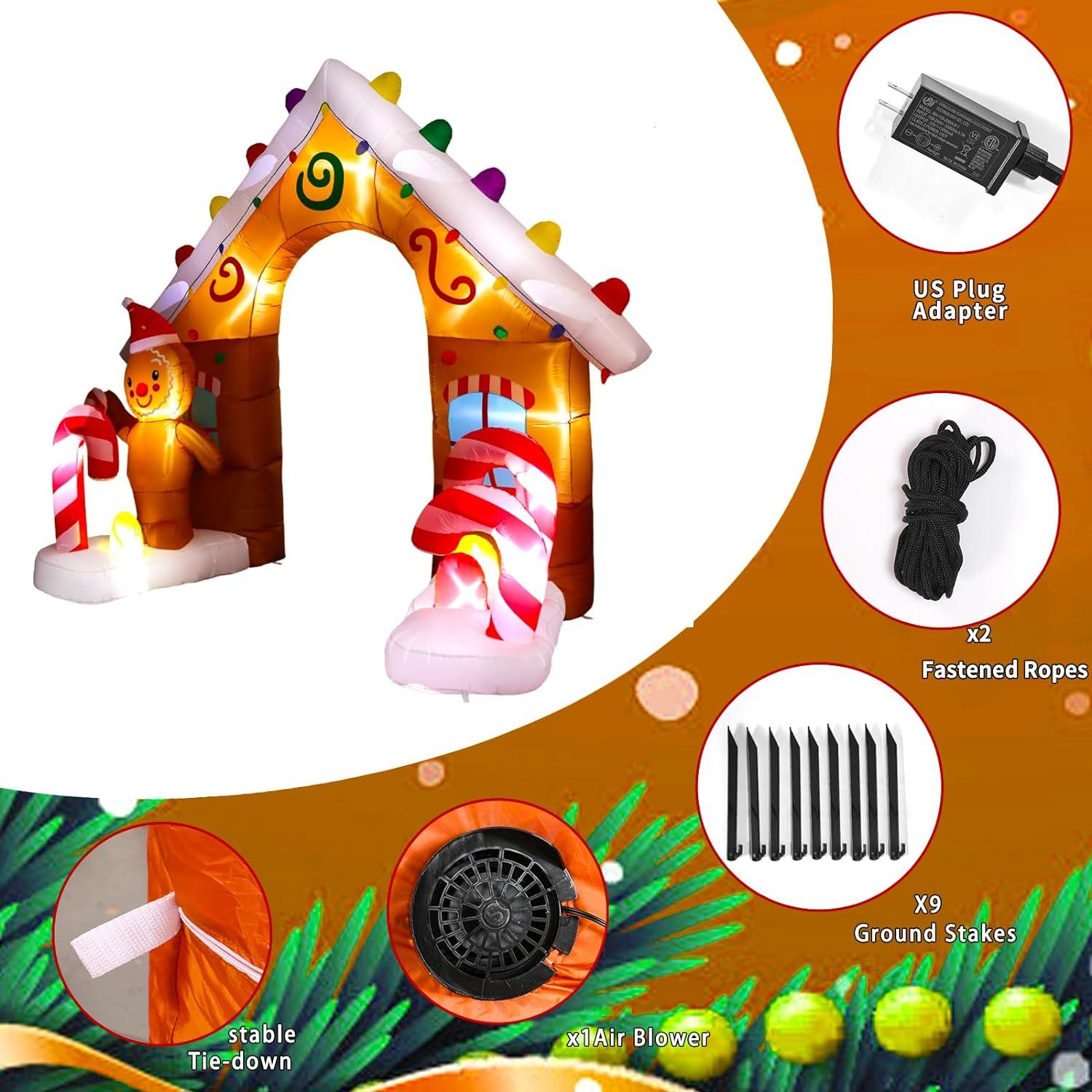9 FT Tall Christmas Inflatable Archway Outdoor, Giant Inflatable Arch ...