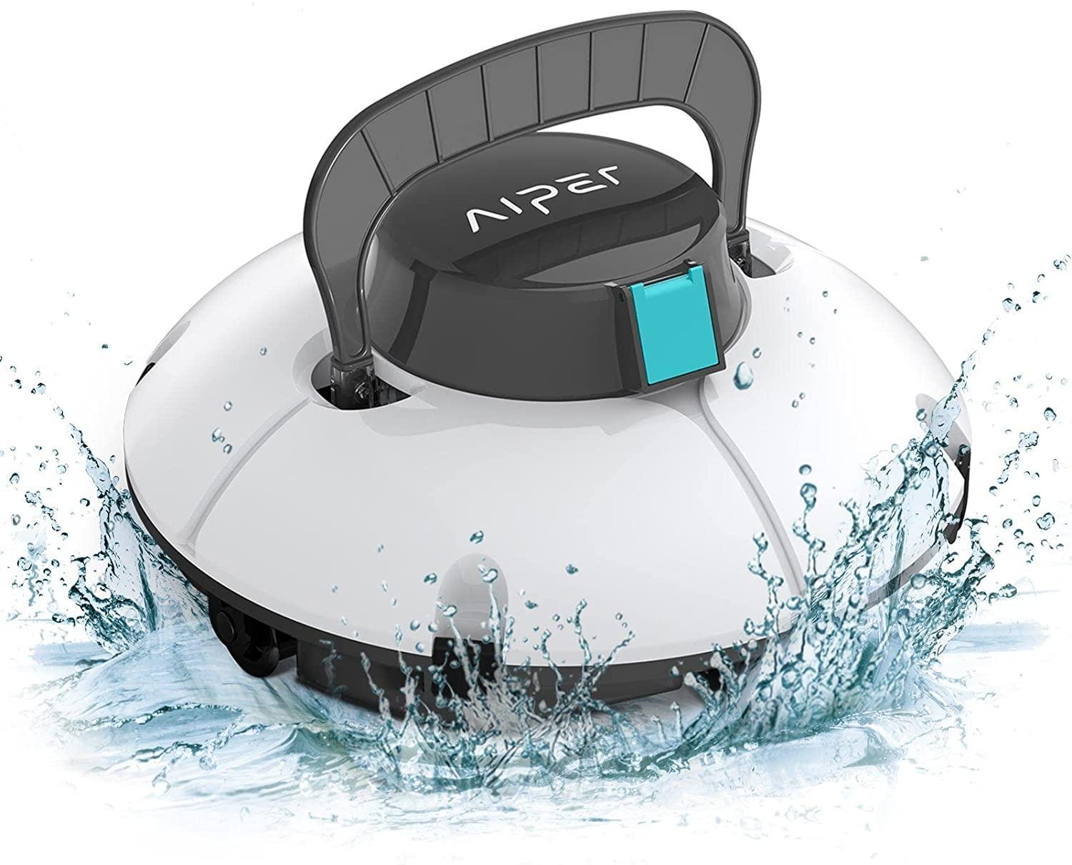 AIPER Cordless Robotic Pool Cleaner, Pool Vacuum with Dual-Drive Motors ...