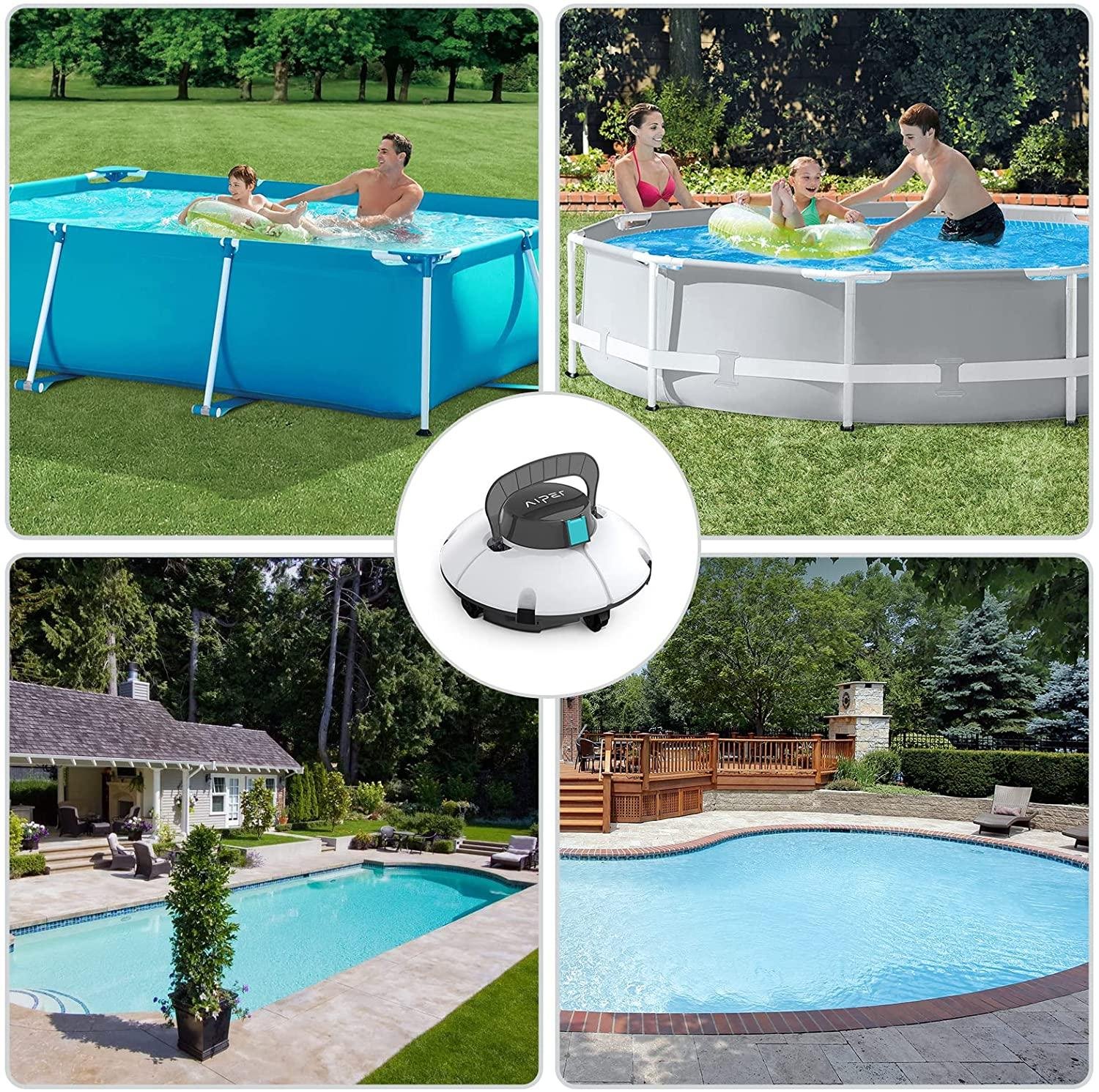 AIPER Cordless Robotic Pool Cleaner, Pool Vacuum with Dual-Drive Motors ...