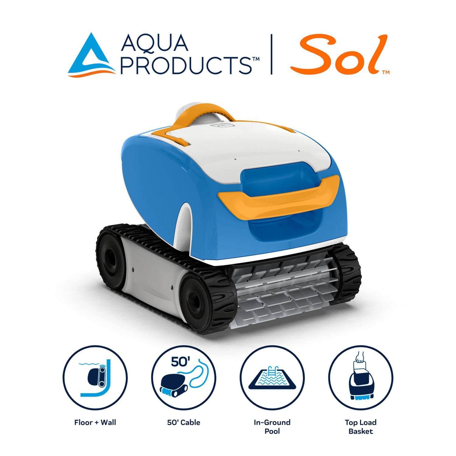 Aqua Products Sol Automatic Robotic Pool Cleaner for In Ground Swimming ...