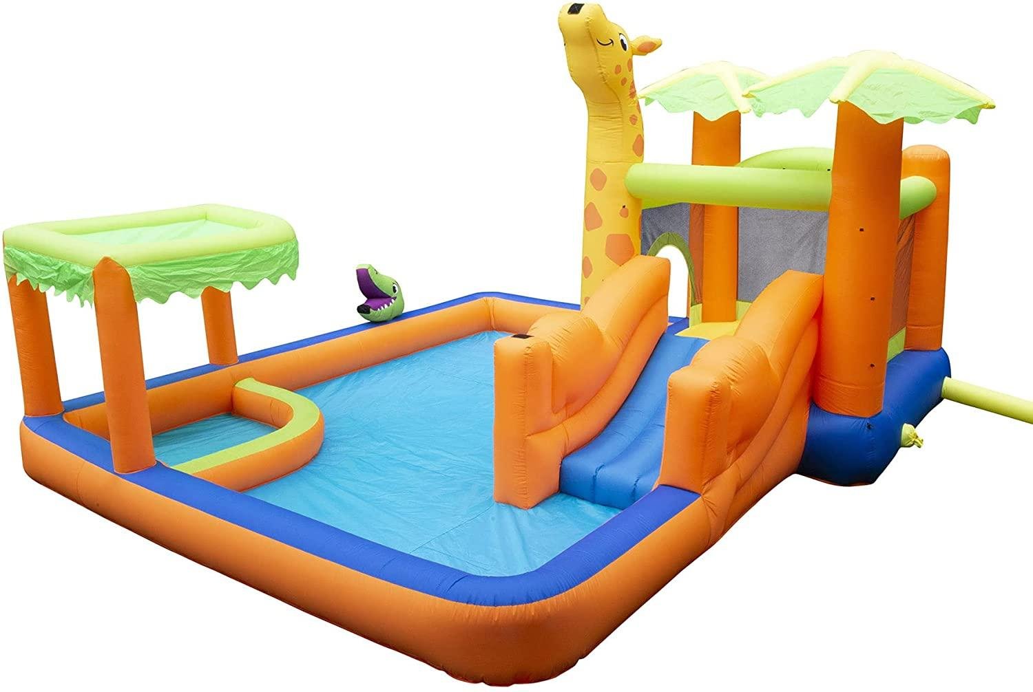 BANZAI Inflatable Safari Splash Water Park – A Backyard Safari! | Swim ...
