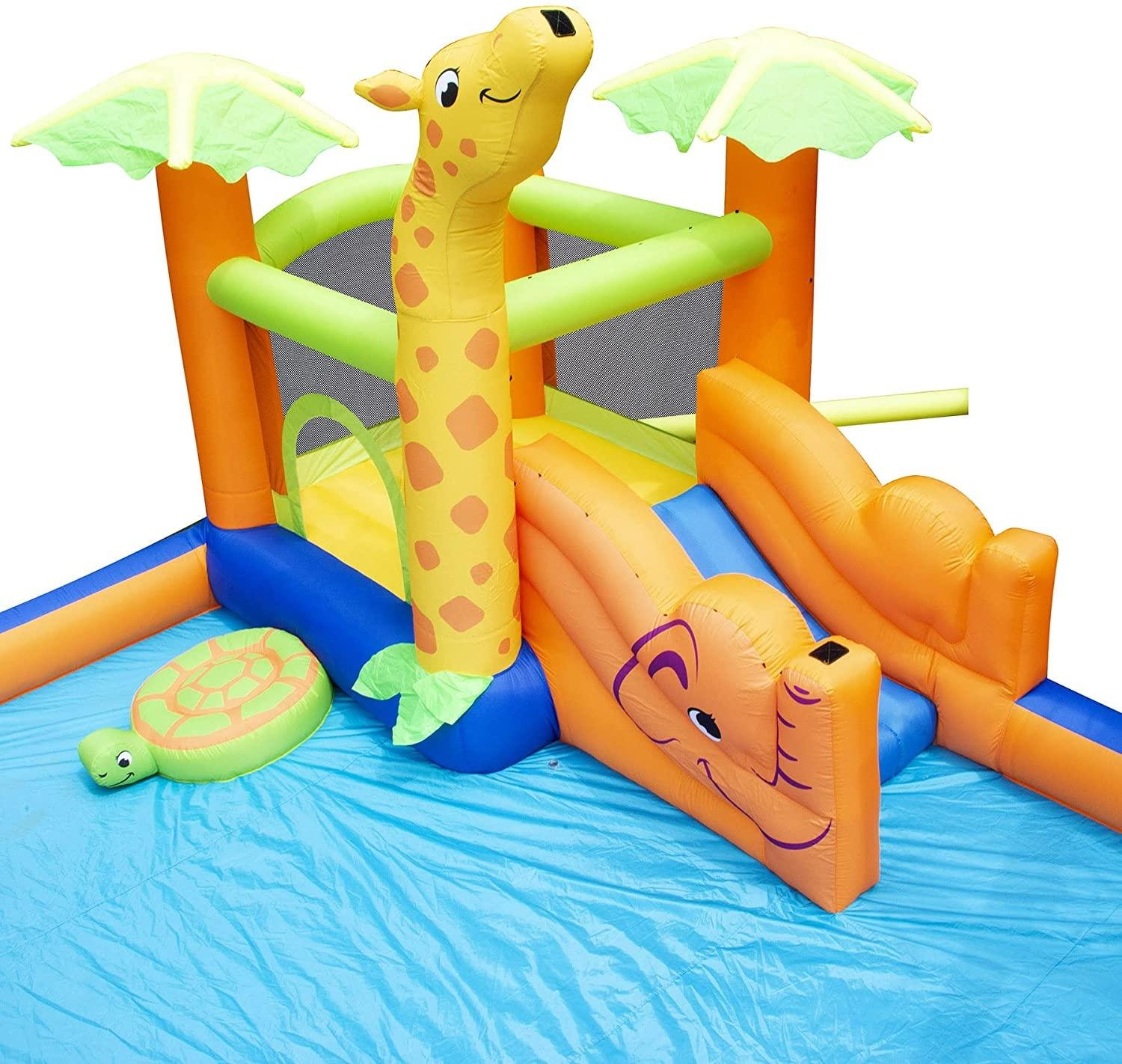 BANZAI Inflatable Safari Splash Water Park – A Backyard Safari! | Swim ...