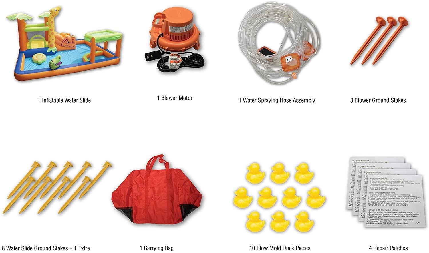 BANZAI Inflatable Safari Splash Water Park – A Backyard Safari! | Swim ...