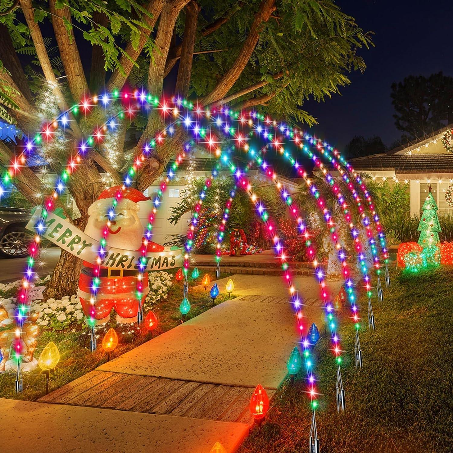 Baquler 6 Set Christmas Pathway Arch Christmas Yard Decorations Outdoor ...