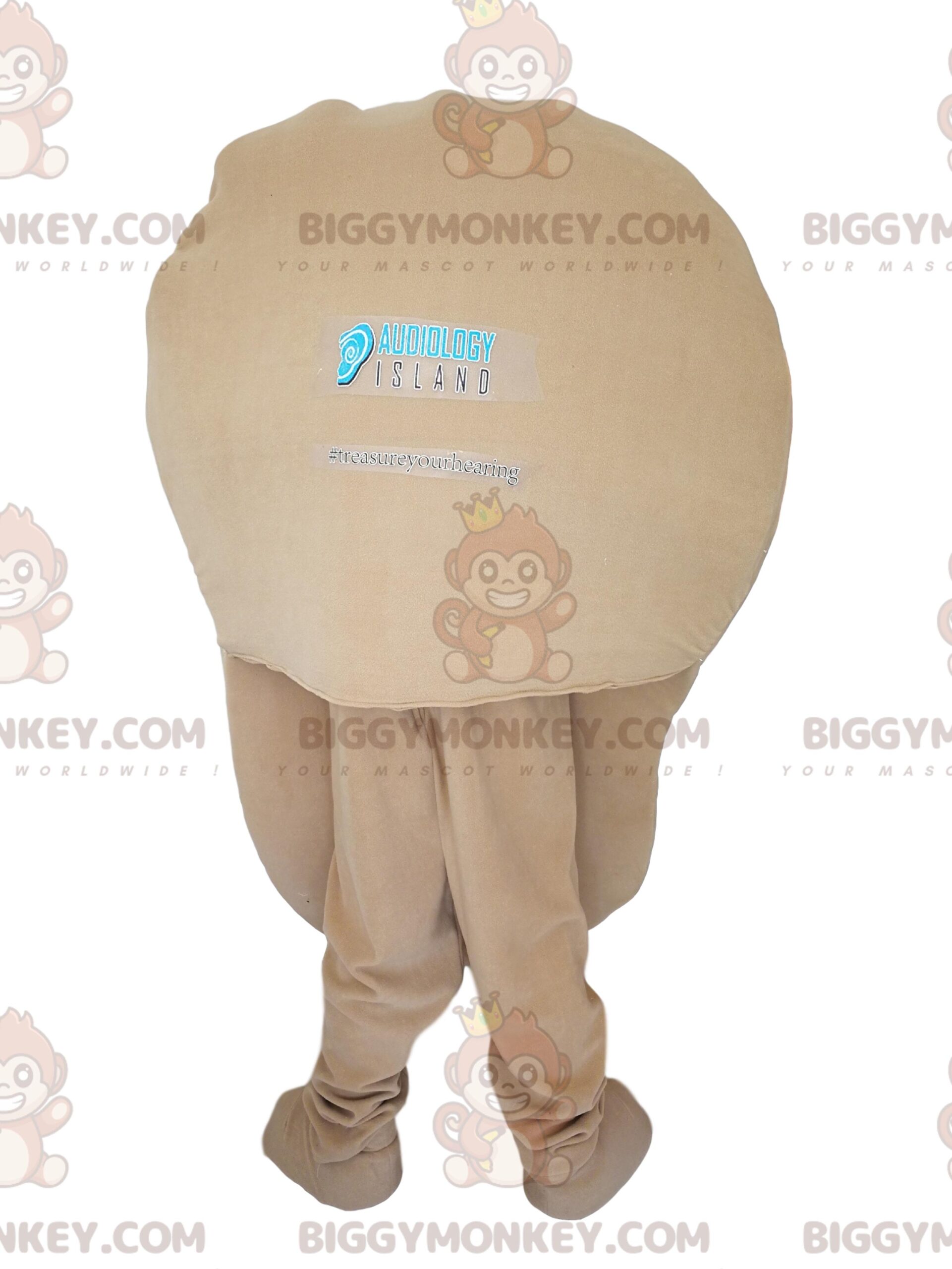 Beige Ear BIGGYMONKEY™ Mascot Costume. Beige ear suit – Diikon