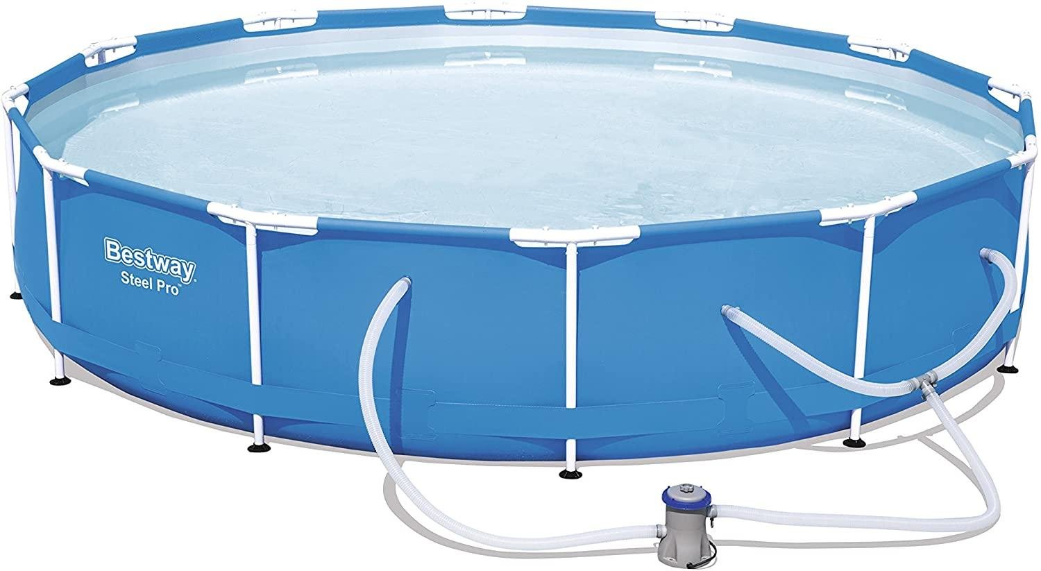 Bestway 56680 Steel Pro, 12ft x 30in, Above Ground Round Frame Pool Set ...