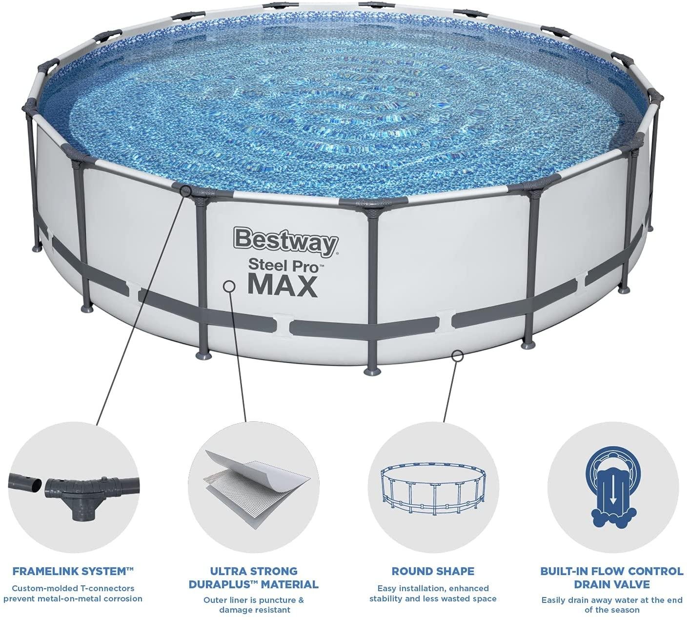 Bestway Steel Pro MAX 15′ x 42″ Above Ground Pool Set – Diikon