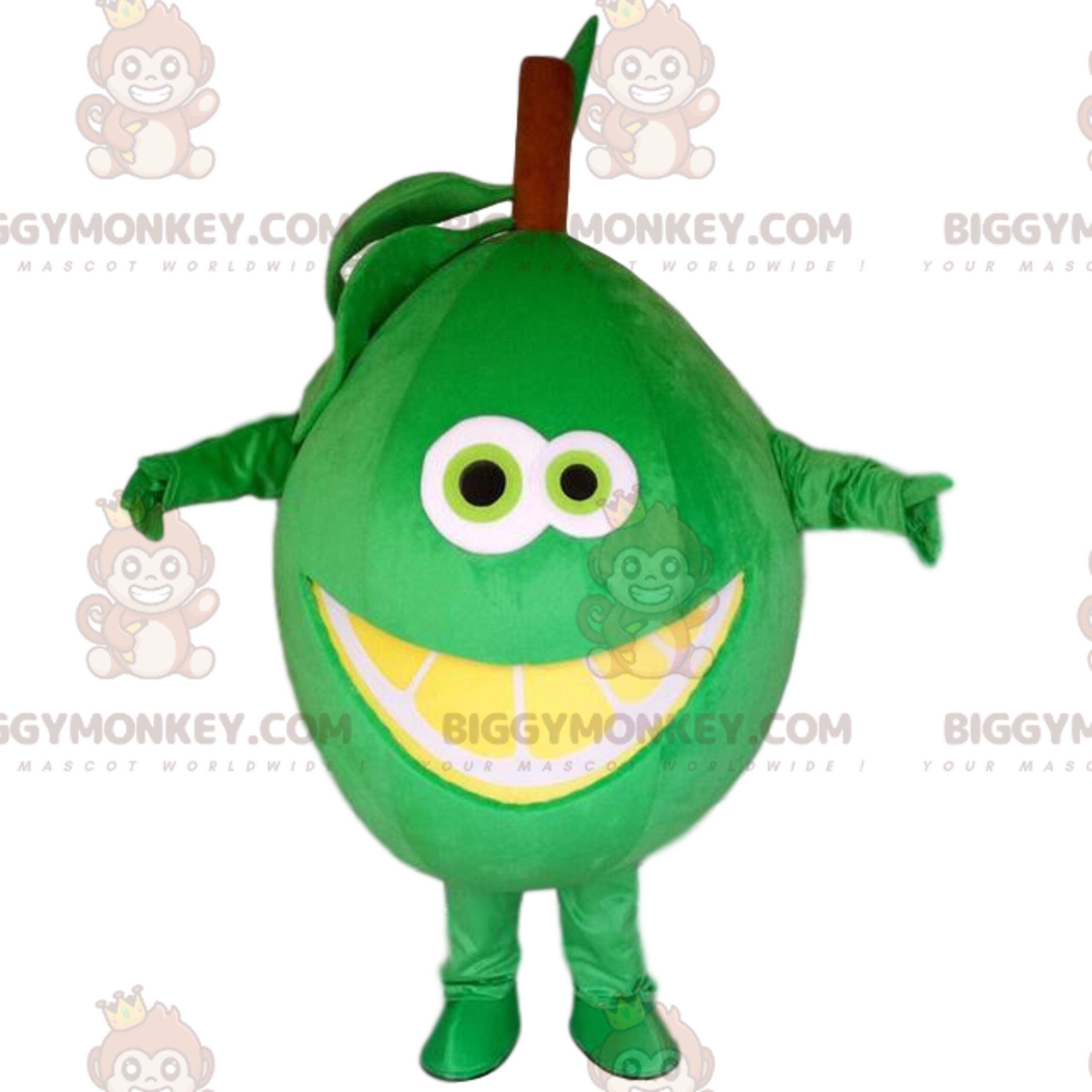 BIGGYMONKEY™ mascot costume giant lime disguise. Smiling lemon costume ...