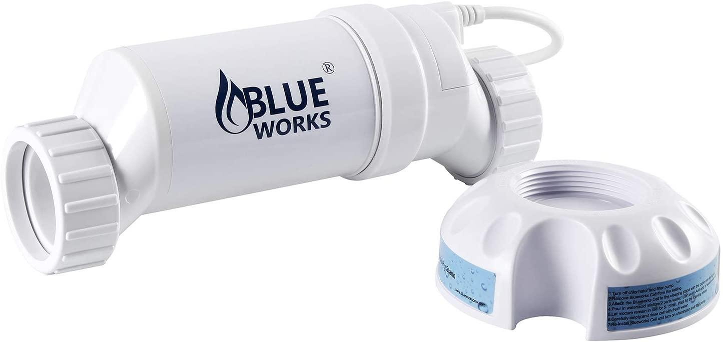 BLUE WORKS BLT9H Salt Cell Up to 25K Gallon Pools with a Cleaning Stand Compatible with Hayward ...