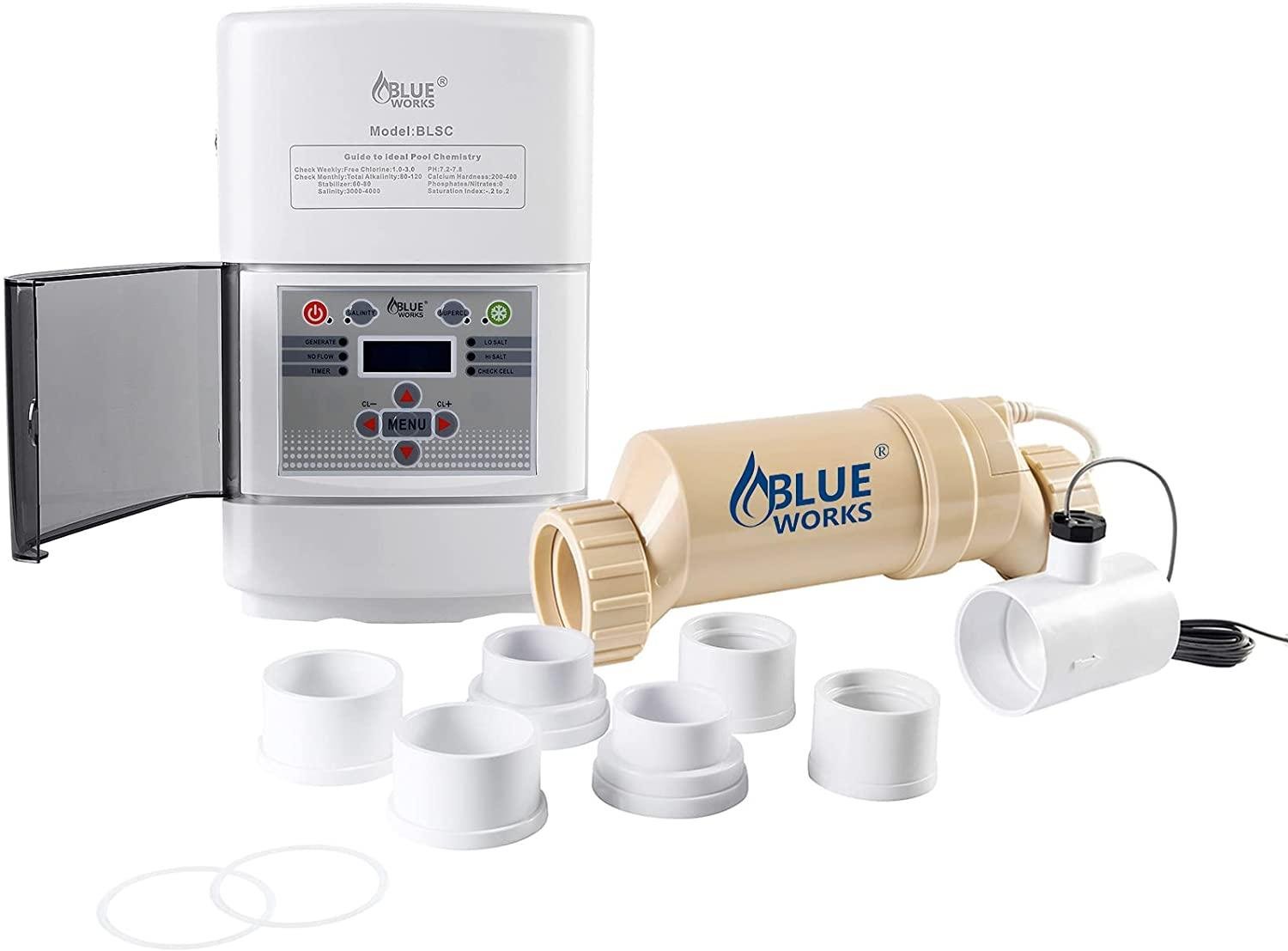 BLUE WORKS Salt Water Pool Chlorine Generator System BLSC Chlorinator ...