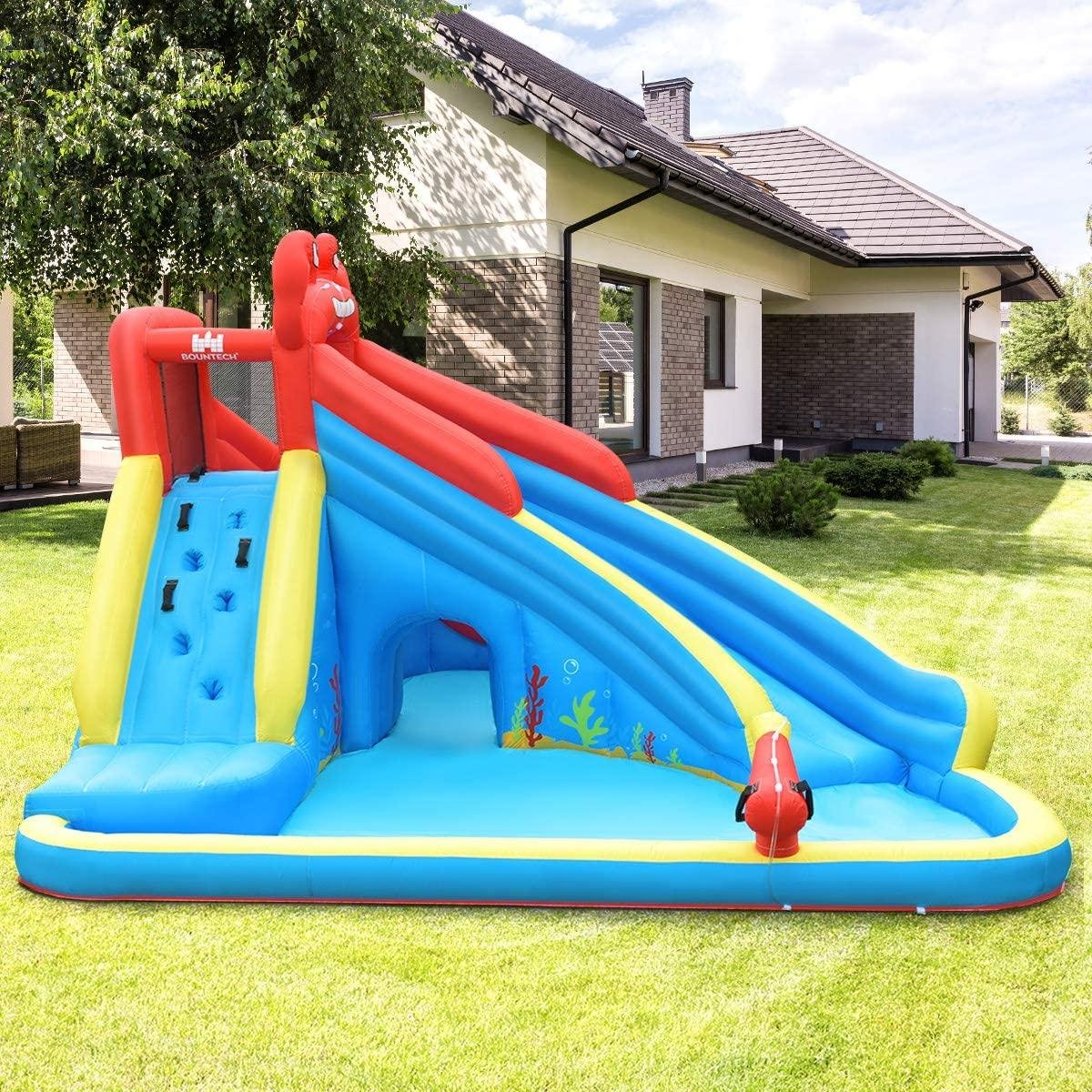 BOUNTECH Inflatable Water Slide, Crab Themed Water Slides for Kids ...