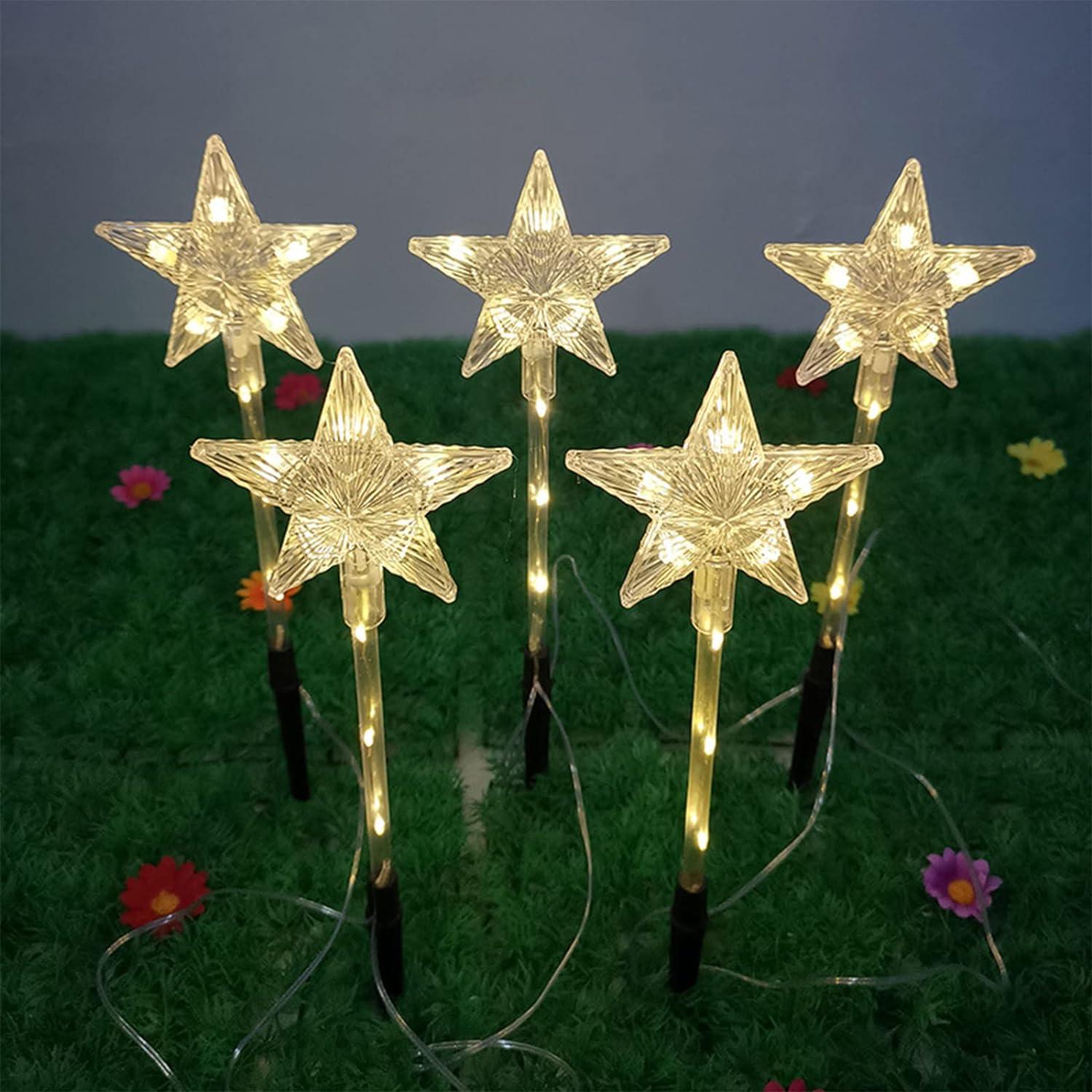 Christmas Lights, Solar Big Star Shaped Lights for Outdoor Indoor Yard ...