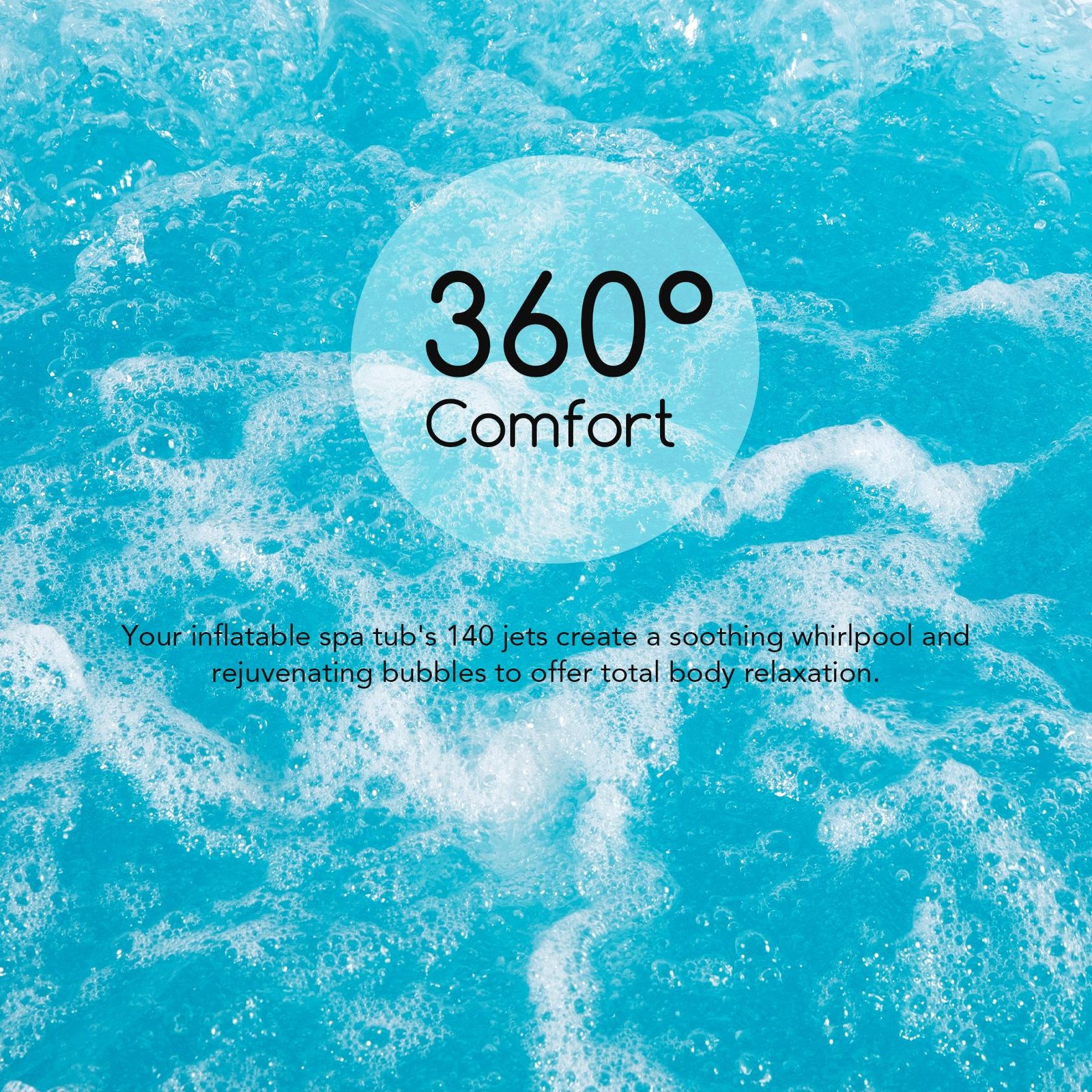 CO-Z 6.8×6.8ft PVC Round Inflatable Hot Tub Portable w 140 Air Jets ...