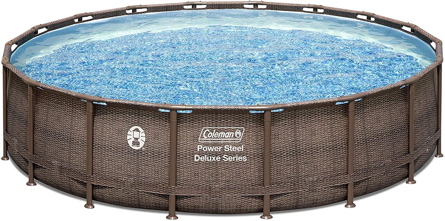 Coleman Power Steel Deluxe Series 18’ x 48” Metal Frame Round Above ...