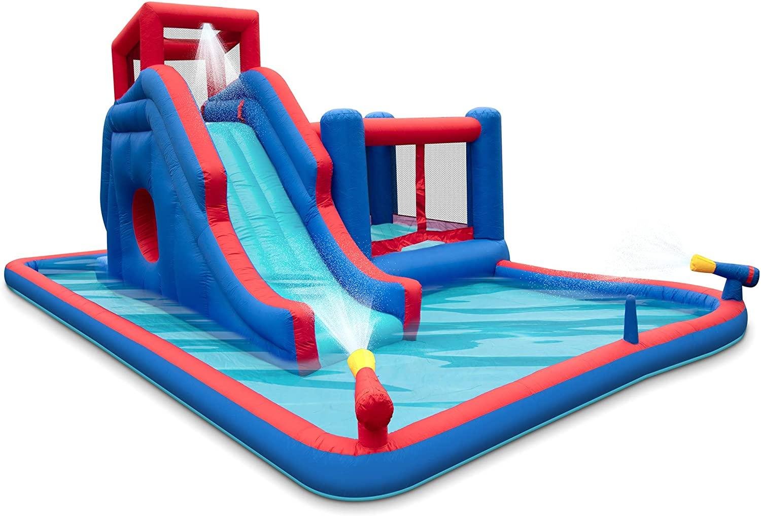 Deluxe Inflatable Water Slide Park – Heavy-Duty Nylon Bounce House for ...