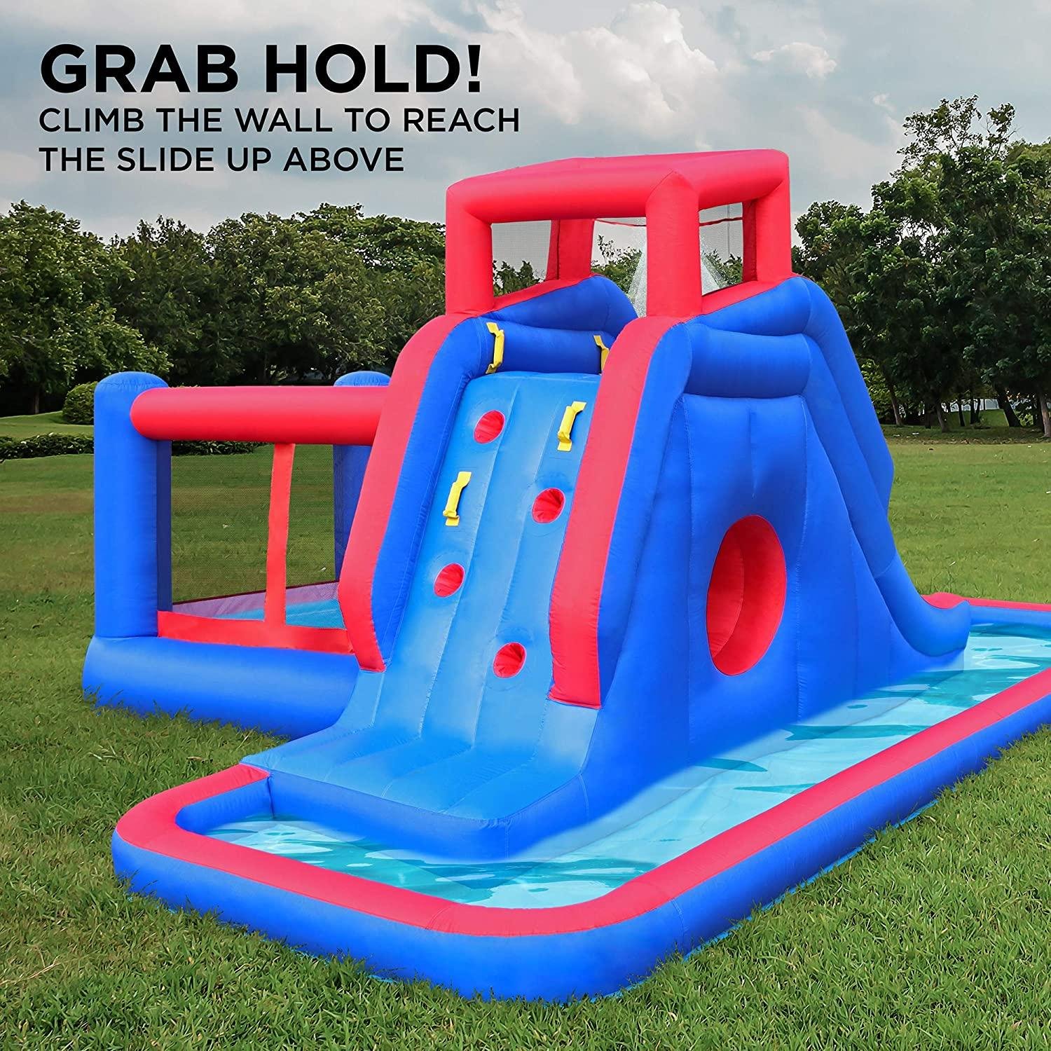 Deluxe Inflatable Water Slide Park – Heavy-Duty Nylon Bounce House for ...
