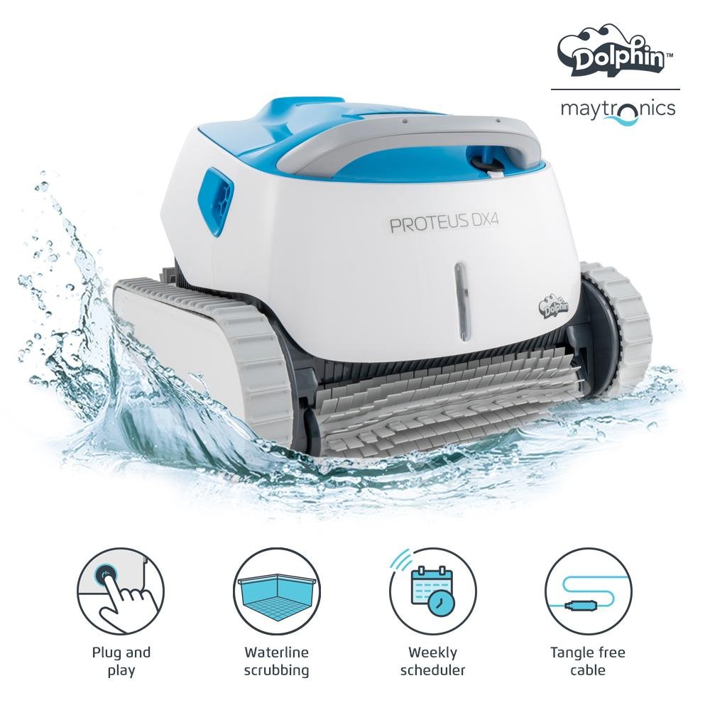 Dolphin Proteus DX4 Robotic Pool [VACUUM] Cleaner – Ideal for In Ground ...