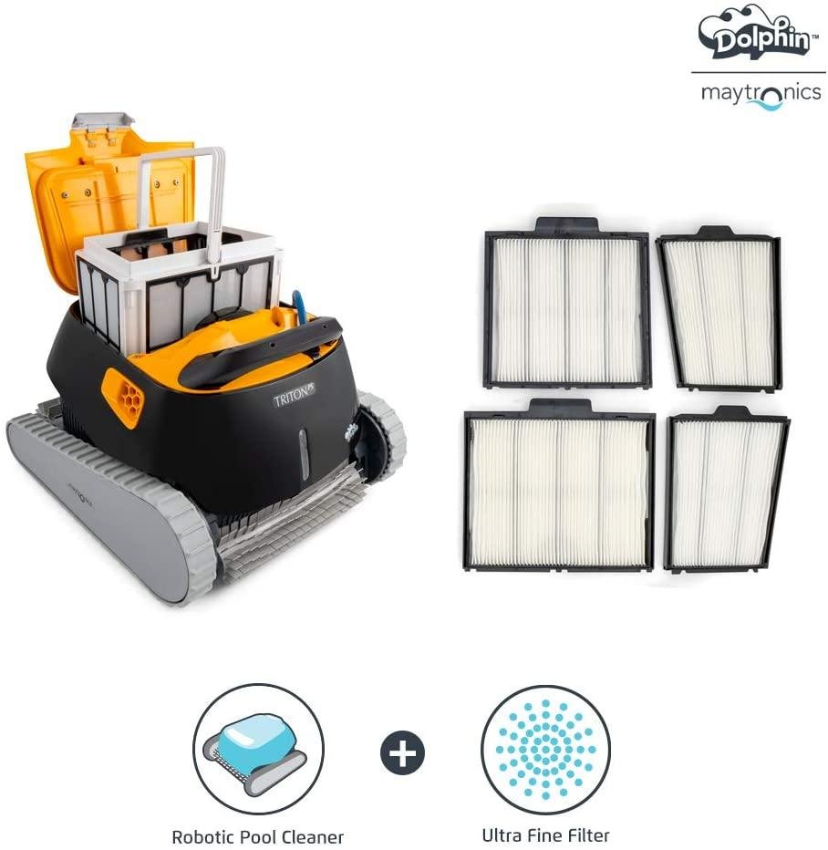 DOLPHIN Triton PS Robotic Pool Vacuum Cleaner with Upgraded Ultra-Fine ...