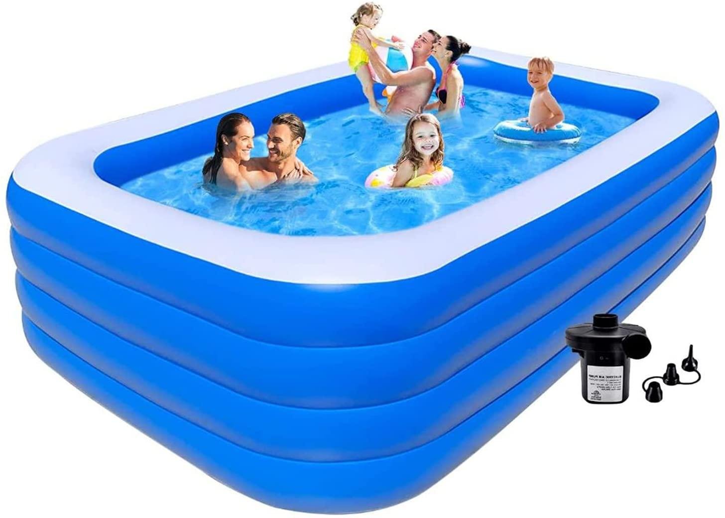 Family Size Inflatable Swimming Pool Lounge Above Ground Blow Up Pool ...