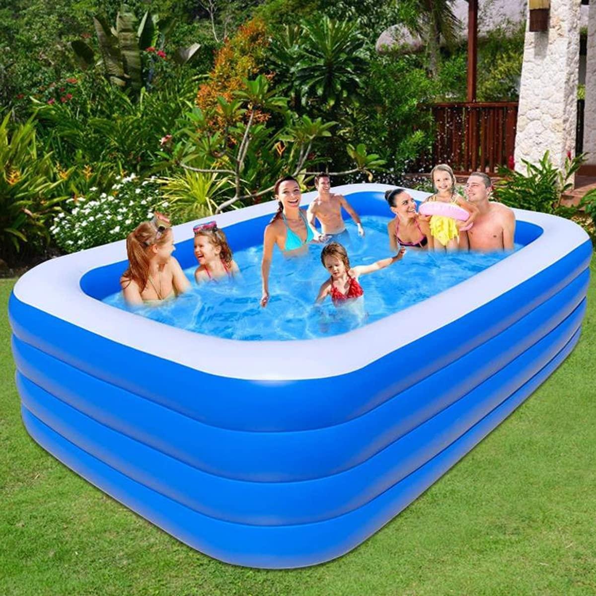 Family Size Inflatable Swimming Pool Lounge Above Ground Blow Up Pool ...