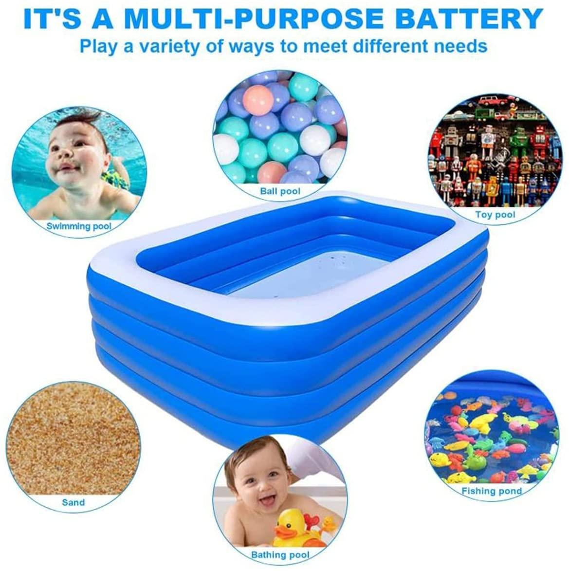 Family Size Inflatable Swimming Pool Lounge Above Ground Blow Up Pool ...