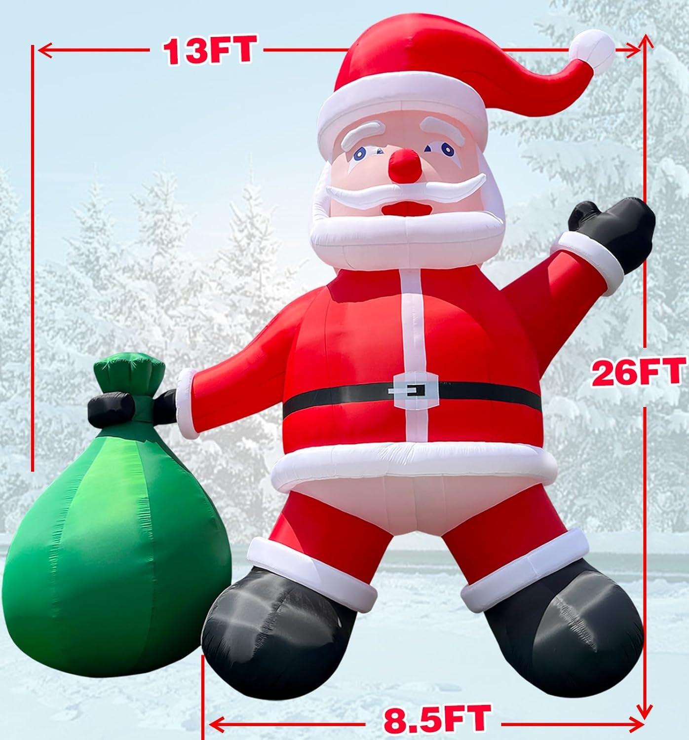 Giant 26Ft Premium Inflatable Santa Claus Christmas Yard Decoration ...
