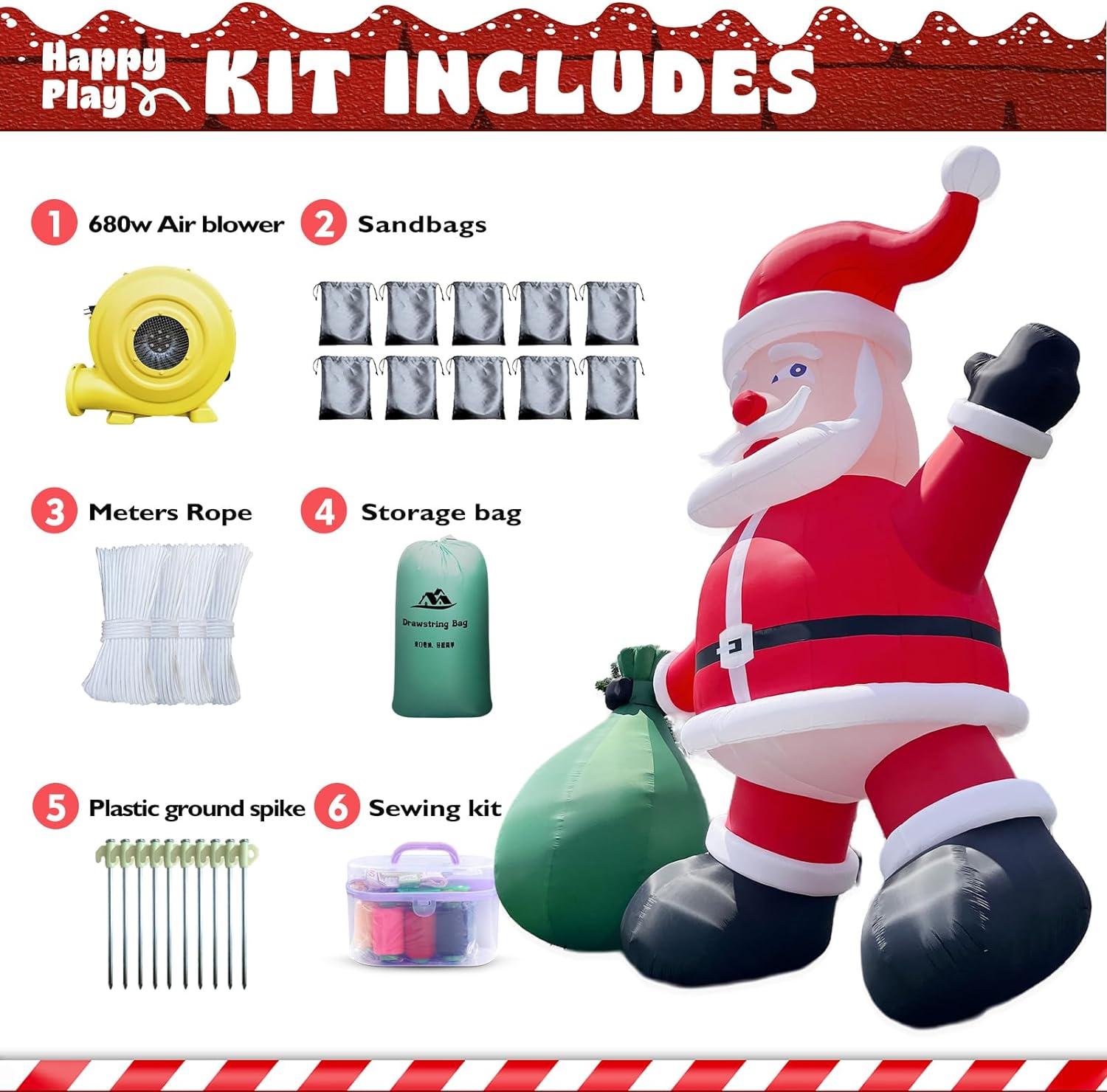 Giant 26Ft Premium Inflatable Santa Claus Christmas Yard Decoration ...