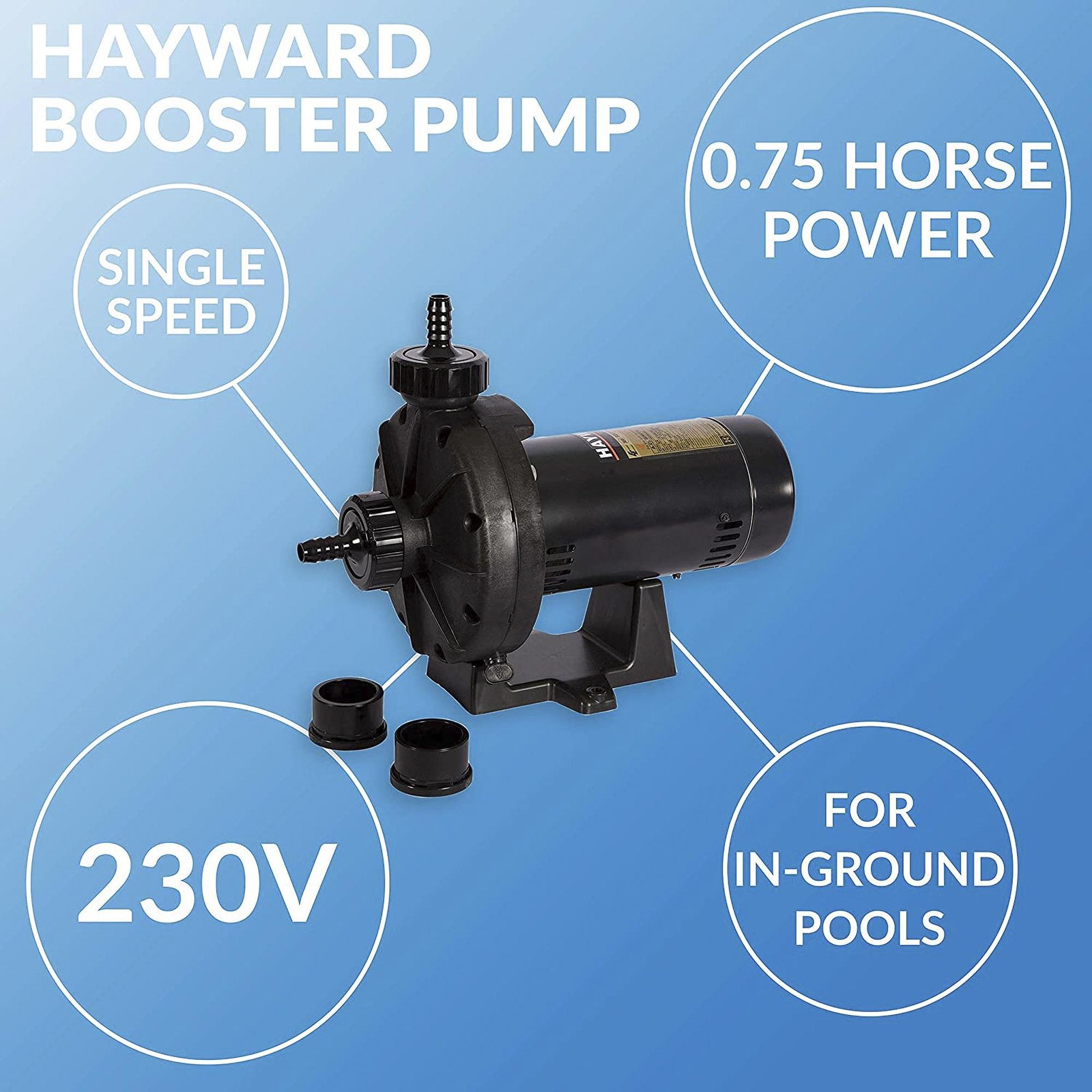 Hayward 0.75 HP Corded Electric In Ground Swimming Pool Booster Pump ...