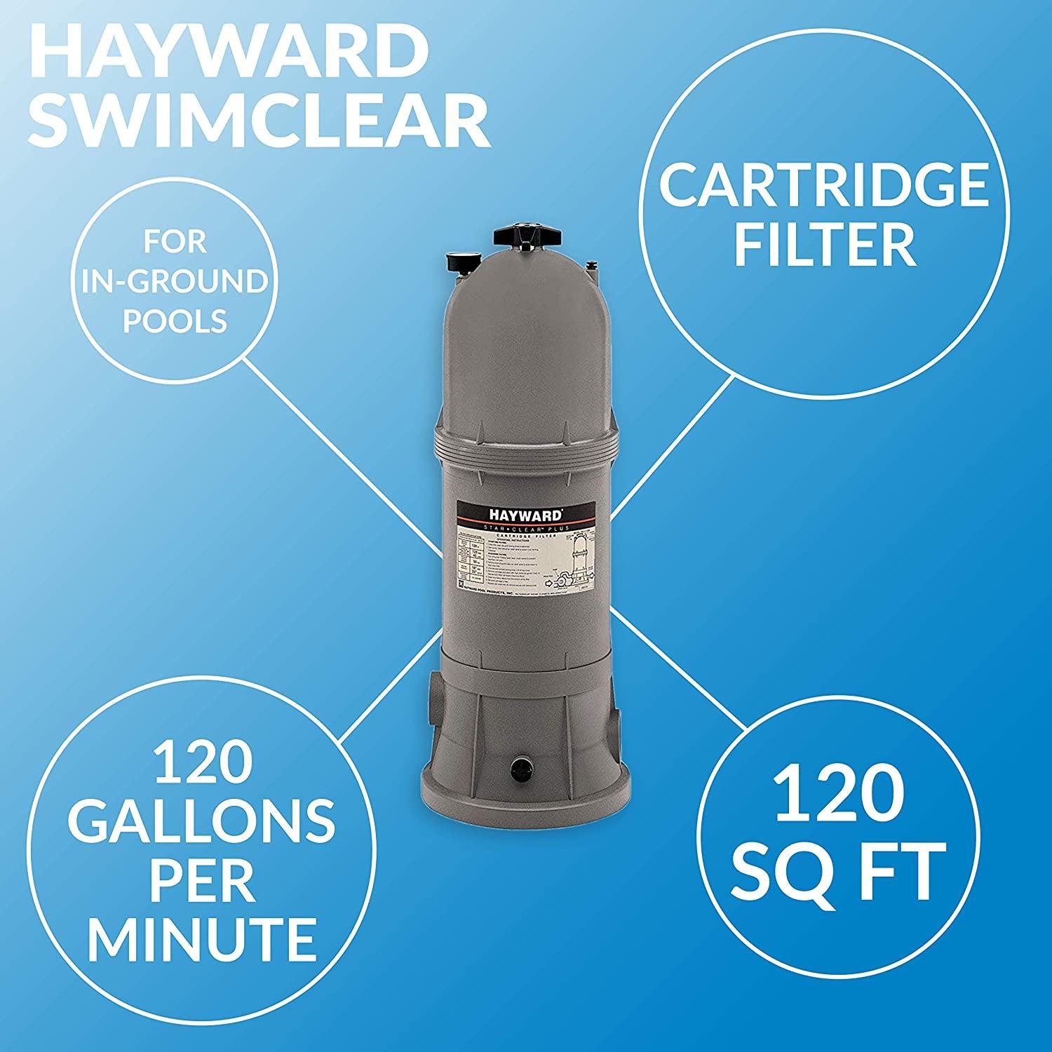 Hayward W3C1200 StarClear 120 Square Feet Outdoor Inground Cartridge ...