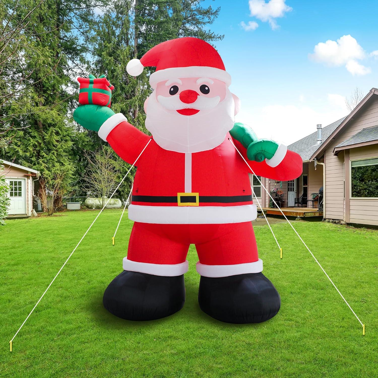 Heipigo 20FT Inflatable Santa Claus Outdoor with Blower, Giant Blow Up ...