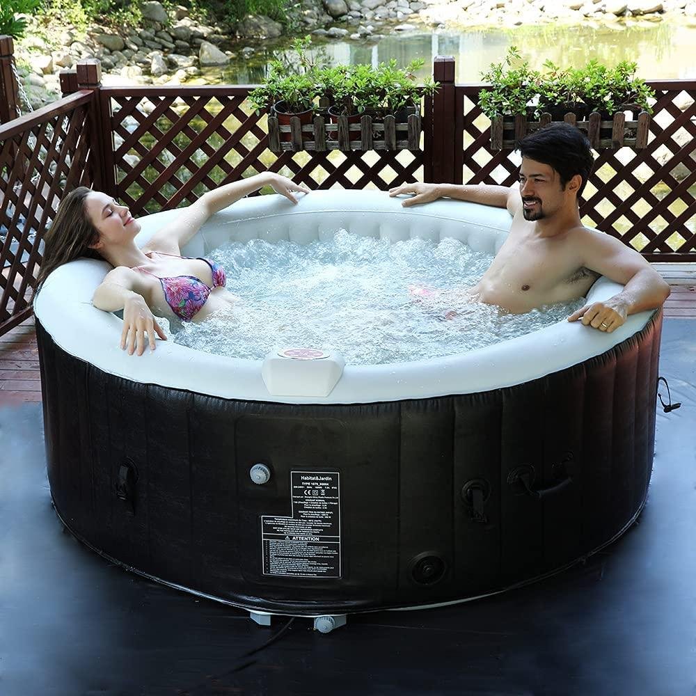 Inflatable Hot Tub Swimming Pools Fits up to 6 People Inflatable Round ...