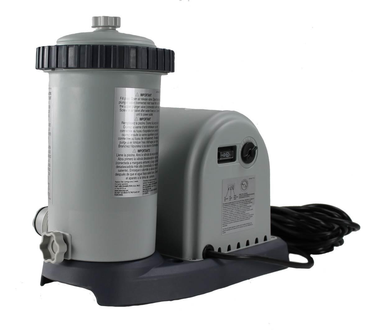 Intex 1500 GPH Pool Filter Pump with Timer & 1000 GPH Easy Set Pool ...