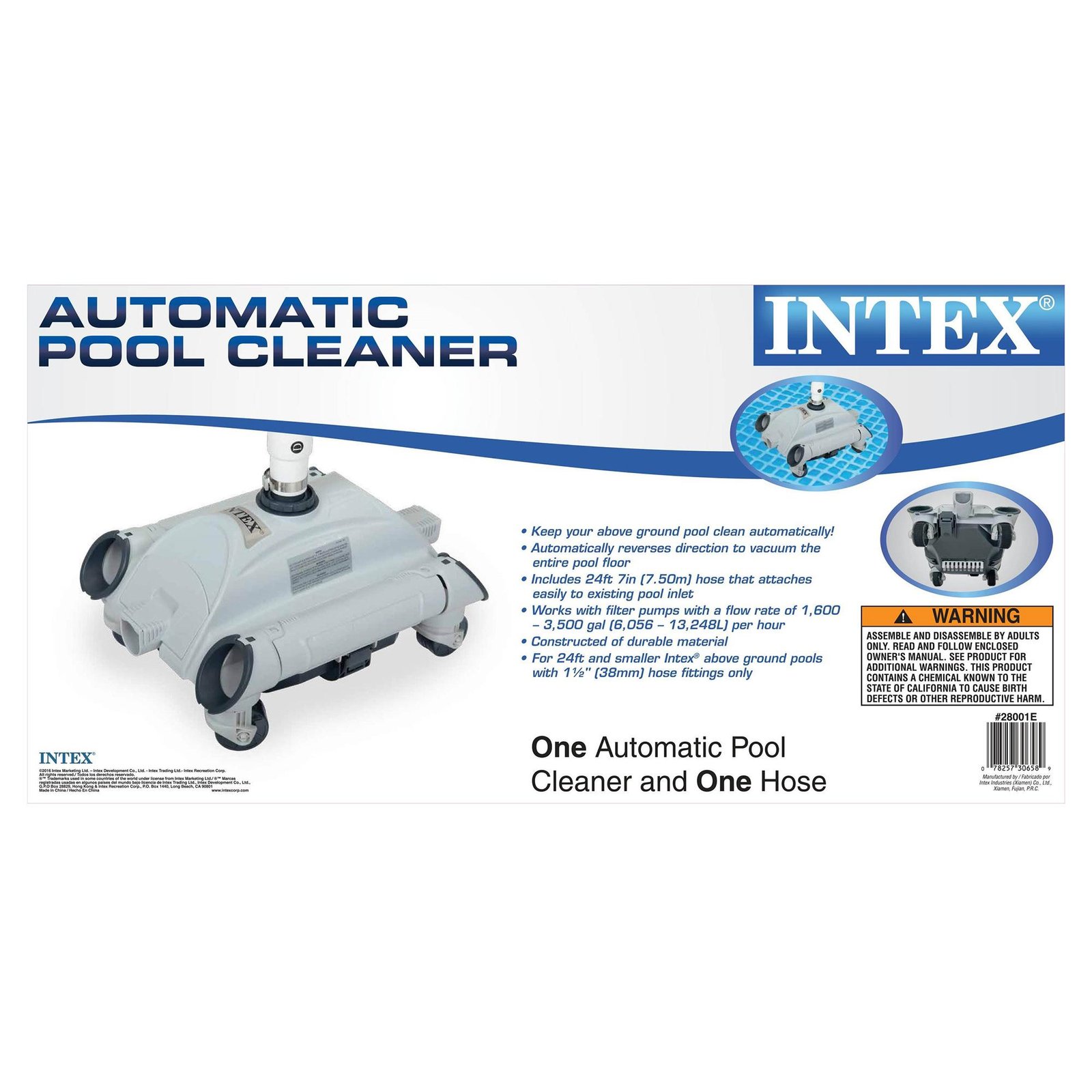Intex 2800 GPH Above Ground Pool Sand Filter Pump and Automatic Pool ...