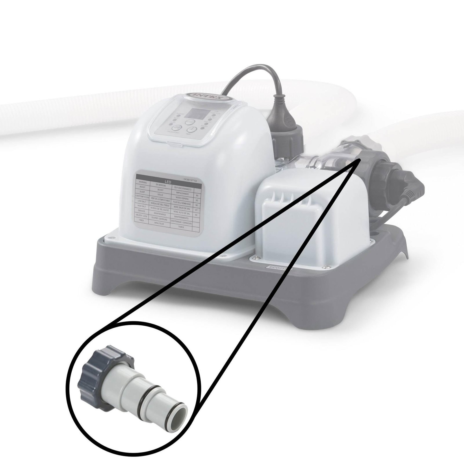 Intex 2800 GPH Above Ground Pool Sand Filter Pump w/Threaded Hose ...