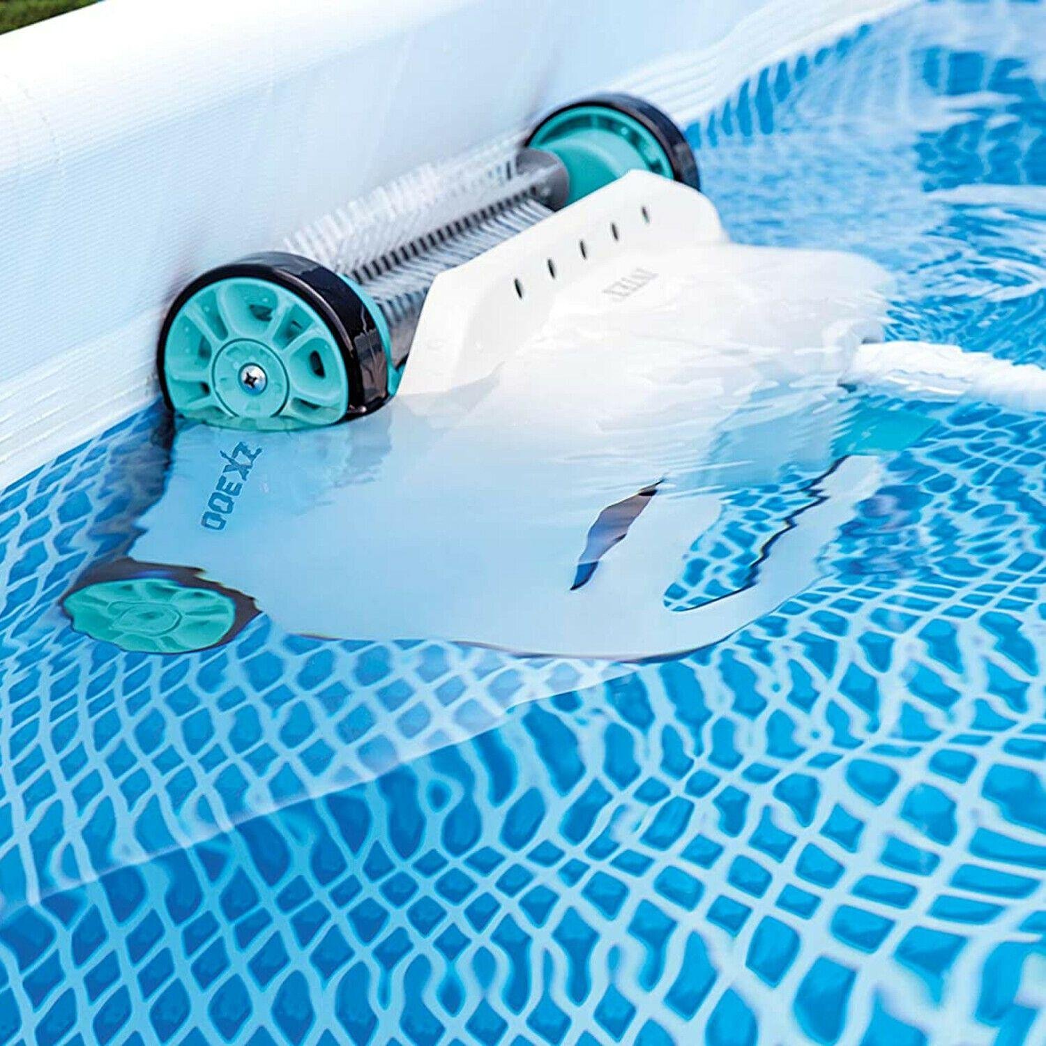 Intex 700 Gal Per Hour Above Ground Pool Cleaner Robot Vacuum w/ 21 Ft ...