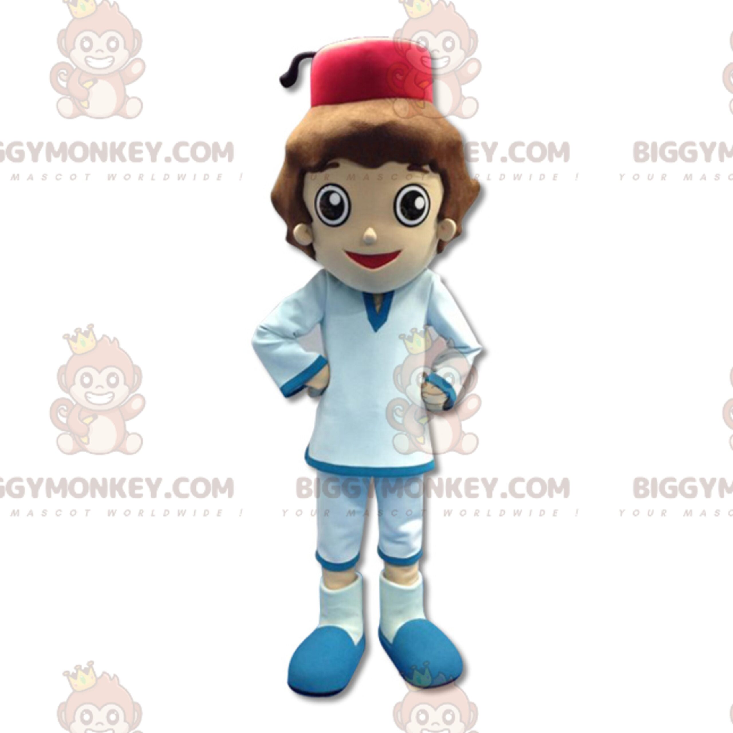 Little Boy Sultan BIGGYMONKEY™ Mascot Costume in Western Dress – Diikon