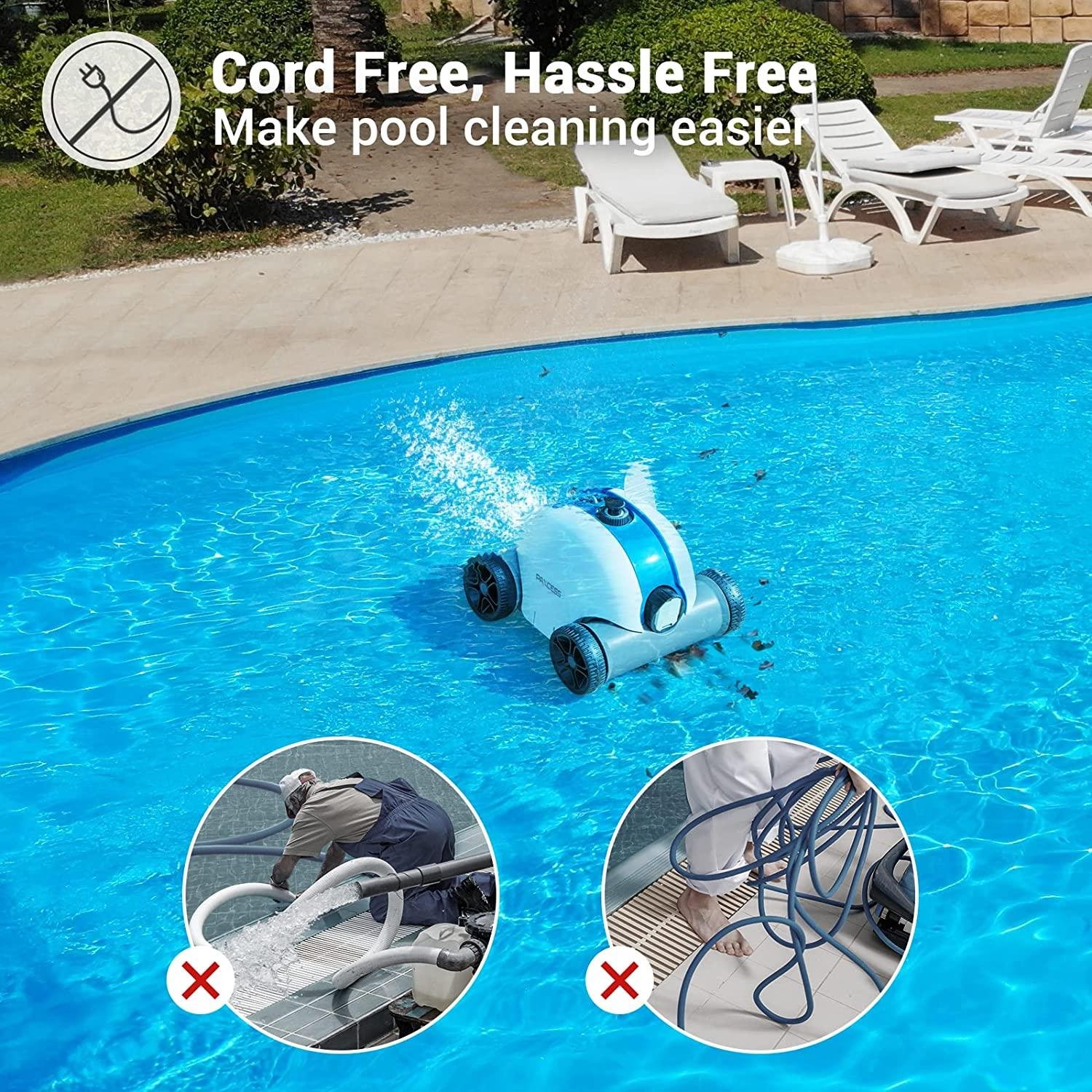 PAXCESS Cordless Robotic Pool Cleaner, Automatic Pool Robot Vacuum with ...