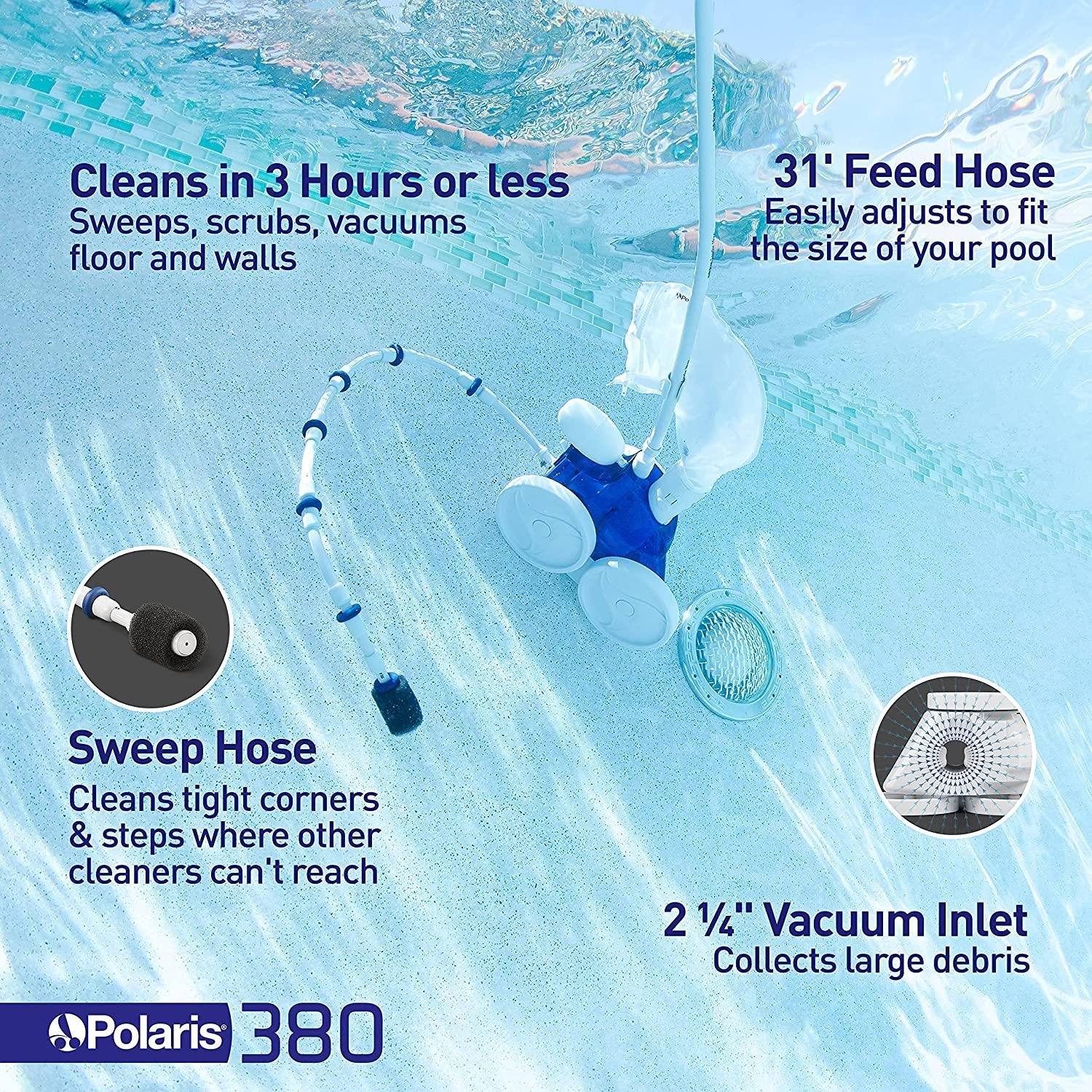 Polaris Vac-Sweep 380 Pressure Inground Pool Cleaner, Triple Jet ...