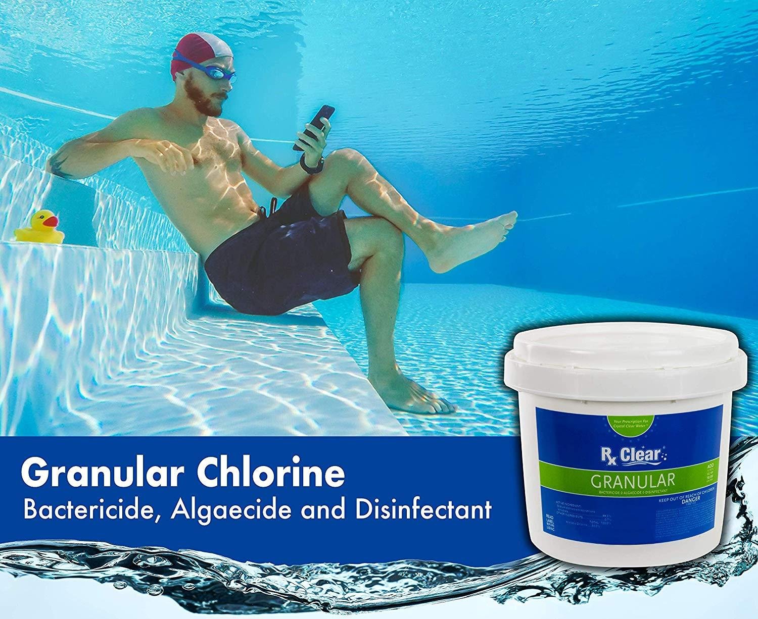 Rx Clear Granular Swimming Pool Chlorine – 50 lb Bucket – Diikon