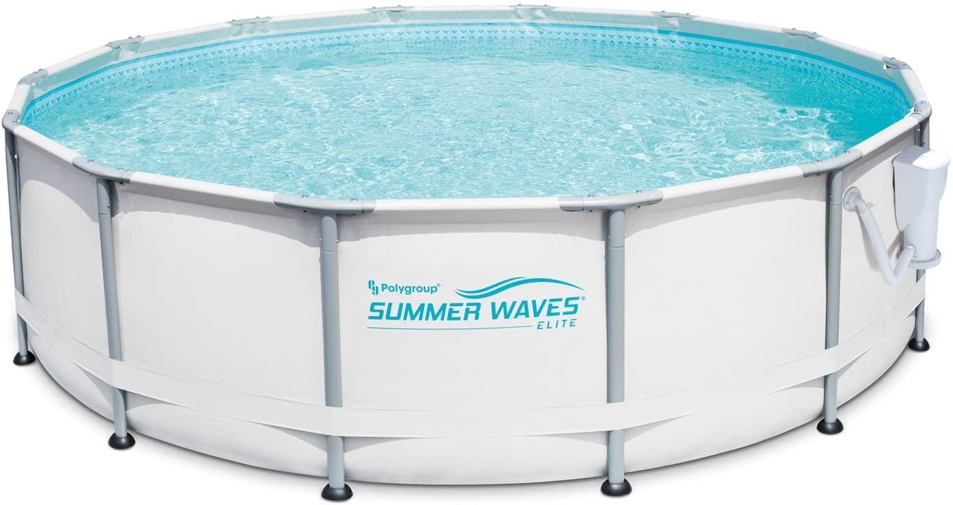 Summer Waves Elite 14′ x 42″ Premium Frame Above Ground Swimming Pool with Filter Pump System ...