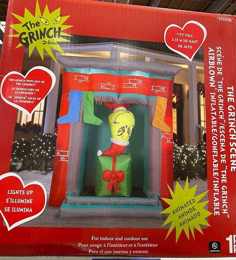 The Grinch Scene Animatronic Lighted Outdoor Inflatable, 7 FT Tall ...