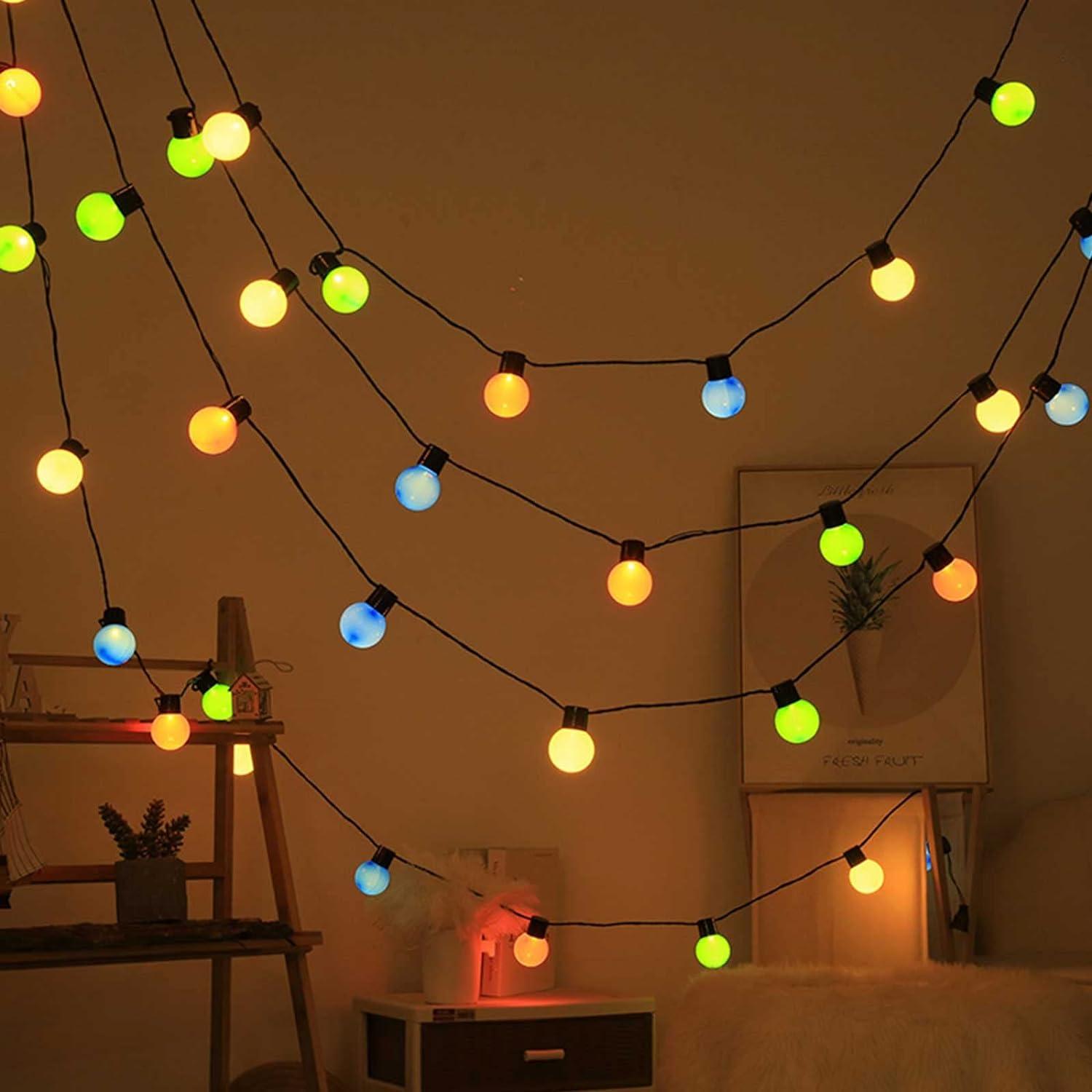 Waterproof Color String Lights, 5M Christmas Lights for Camping Dorm ...