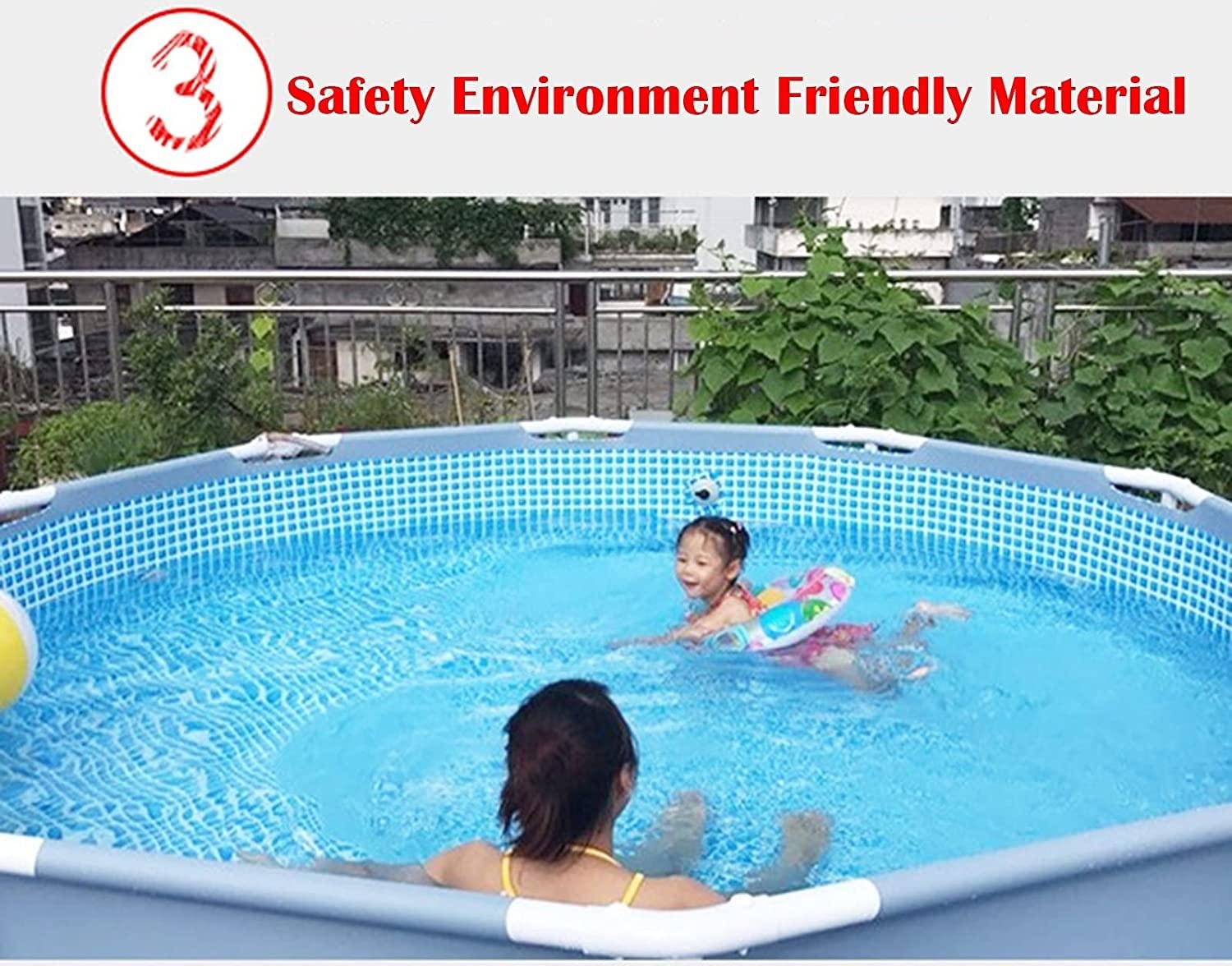 YOT Round Swimming Pool Family Full-Sized Outdoor Metal Frame Above ...