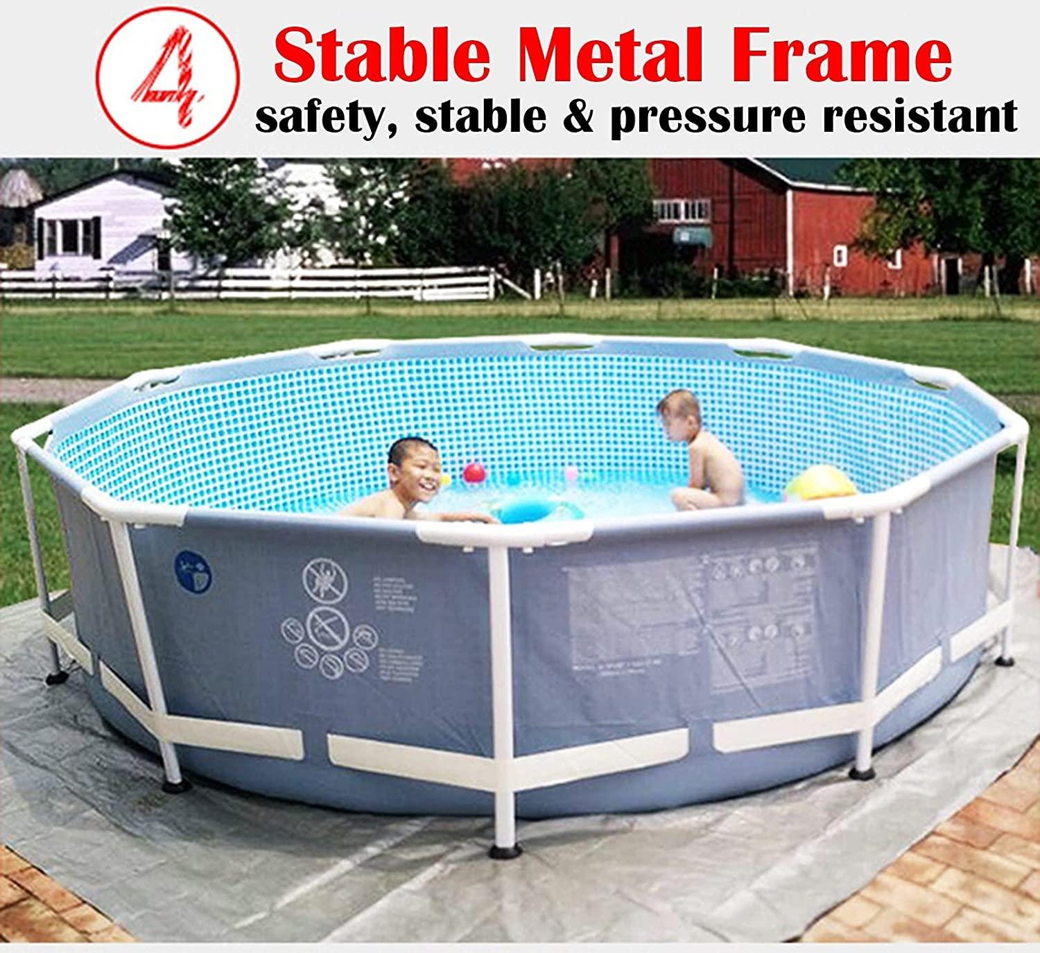 YOT Round Swimming Pool Family Full-Sized Outdoor Metal Frame Above ...